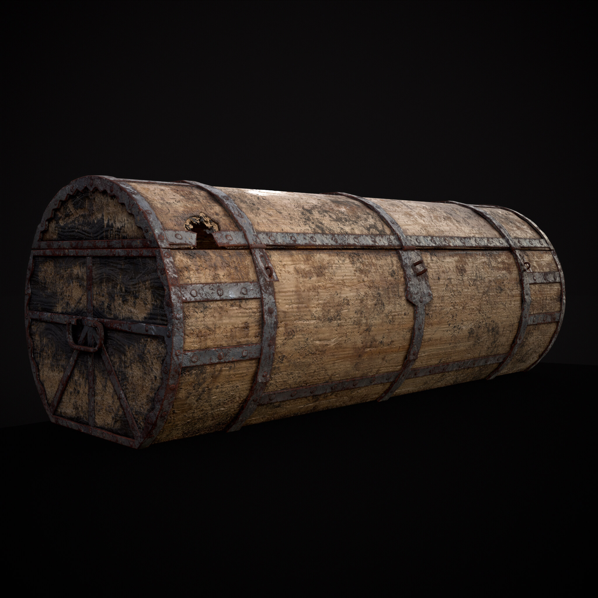 Medieval Cylindrical Chest - 3D Model by Get Dead Entertainment