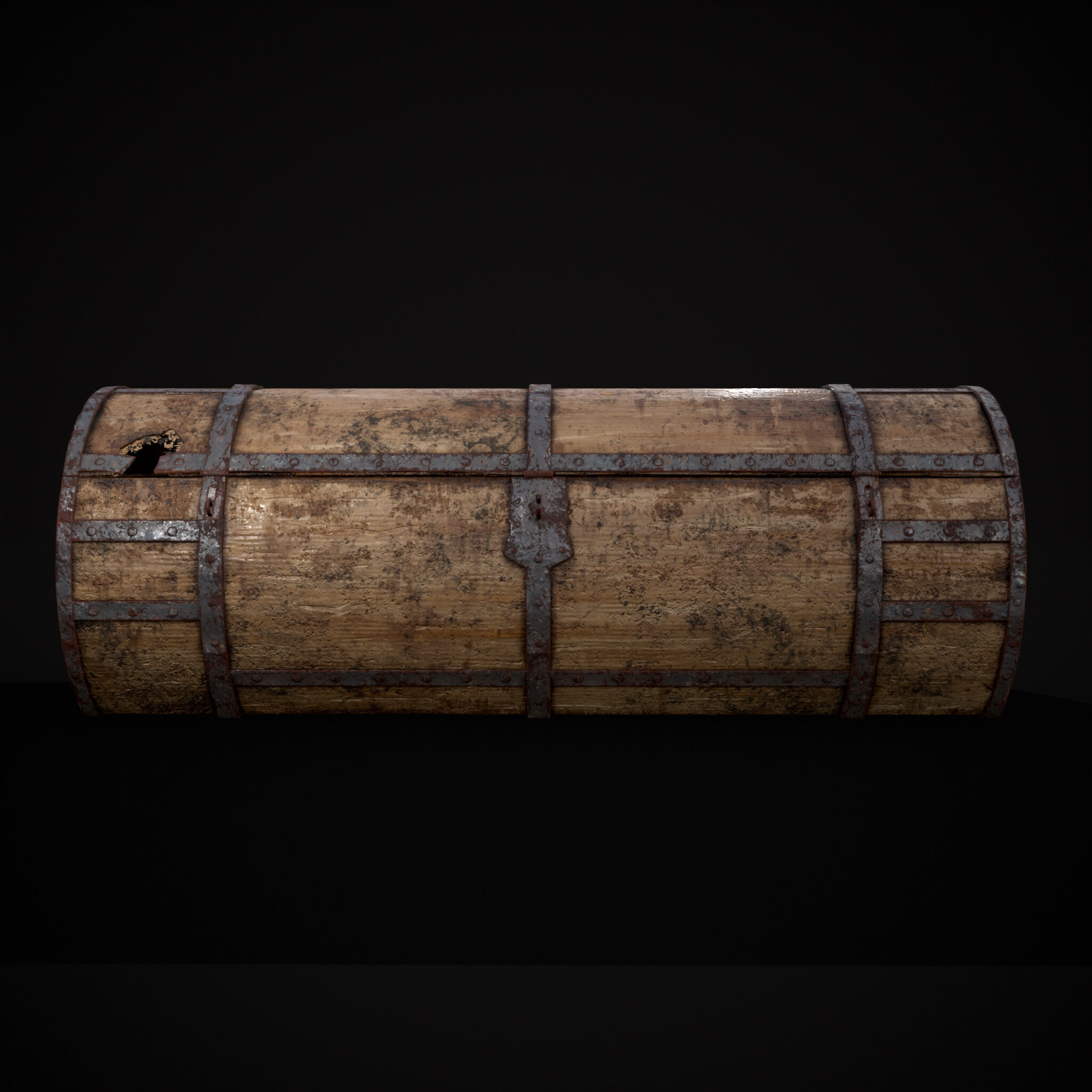 Medieval Cylindrical Chest - 3D Model by Get Dead Entertainment