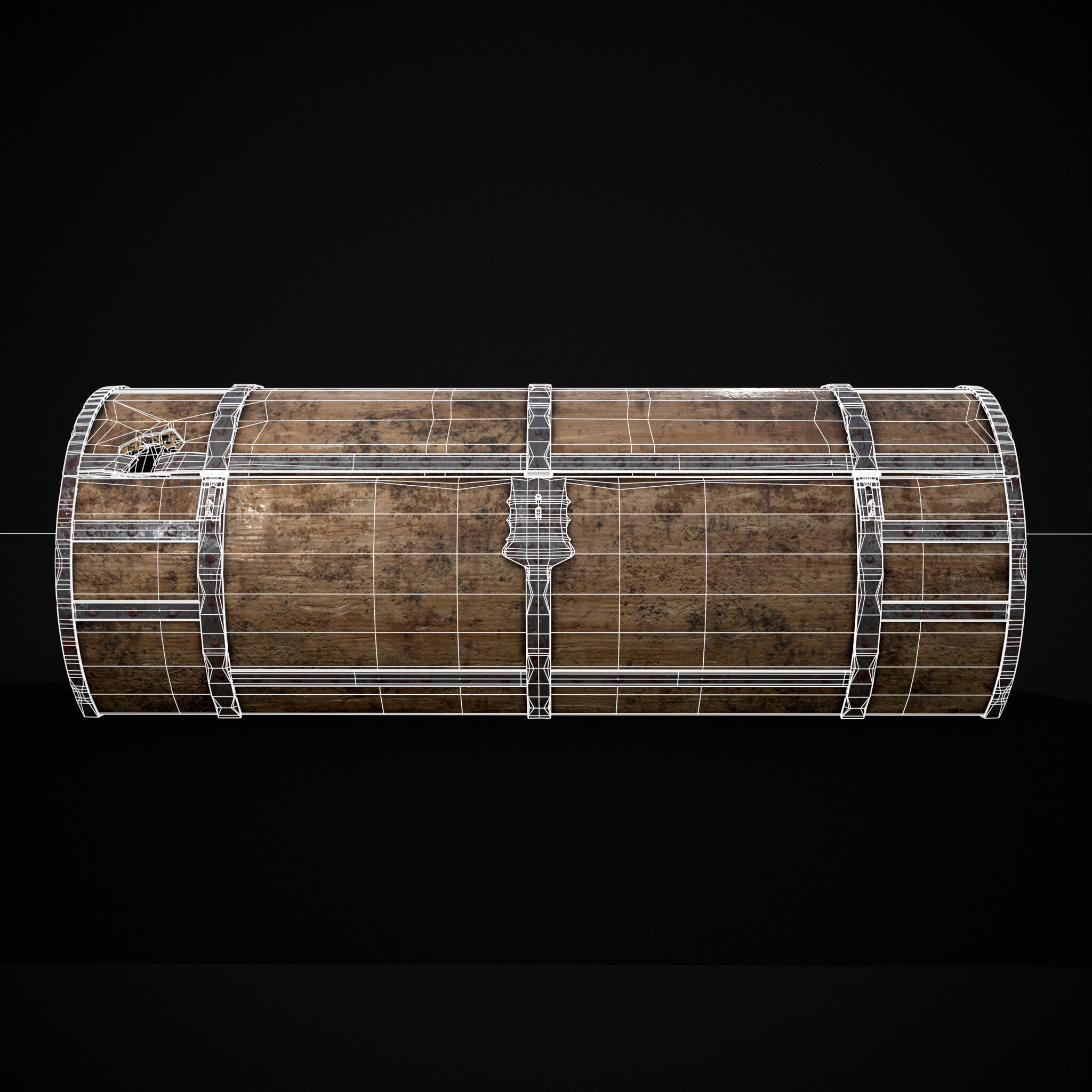 Medieval Cylindrical Chest - 3D Model by Get Dead Entertainment