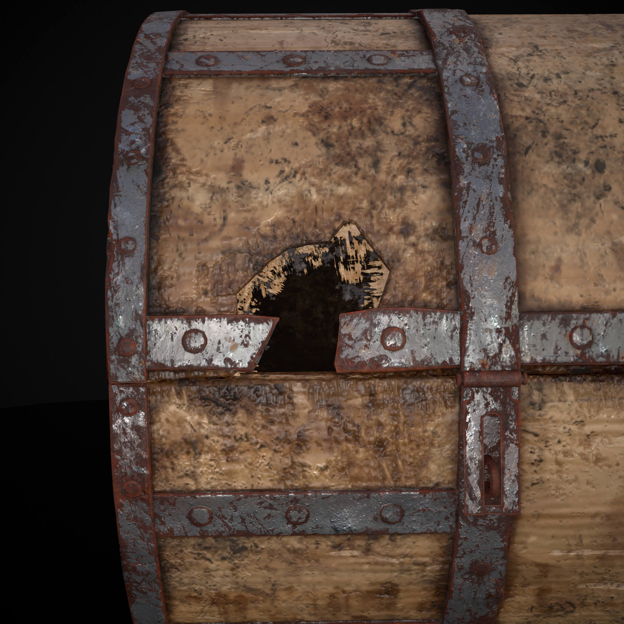 Medieval Cylindrical Chest - 3D Model by Get Dead Entertainment