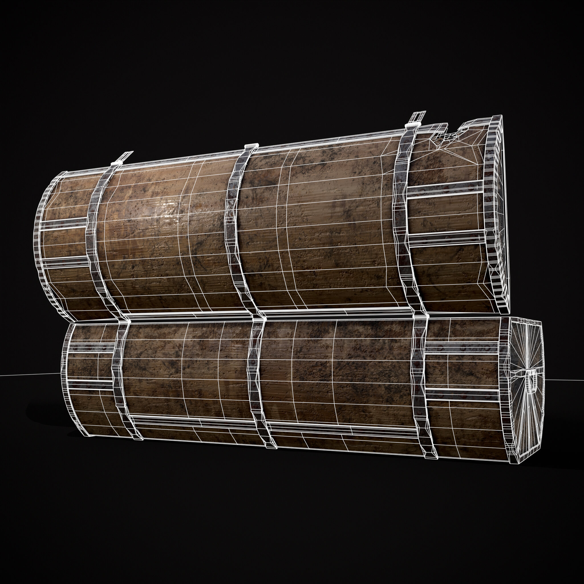 Medieval Cylindrical Chest - 3D Model by Get Dead Entertainment