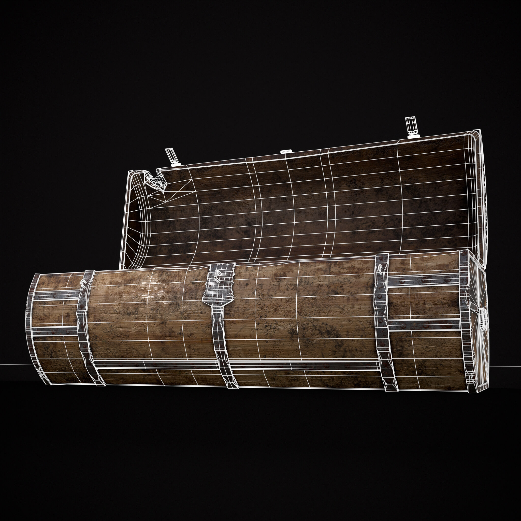 Medieval Cylindrical Chest - 3D Model by Get Dead Entertainment