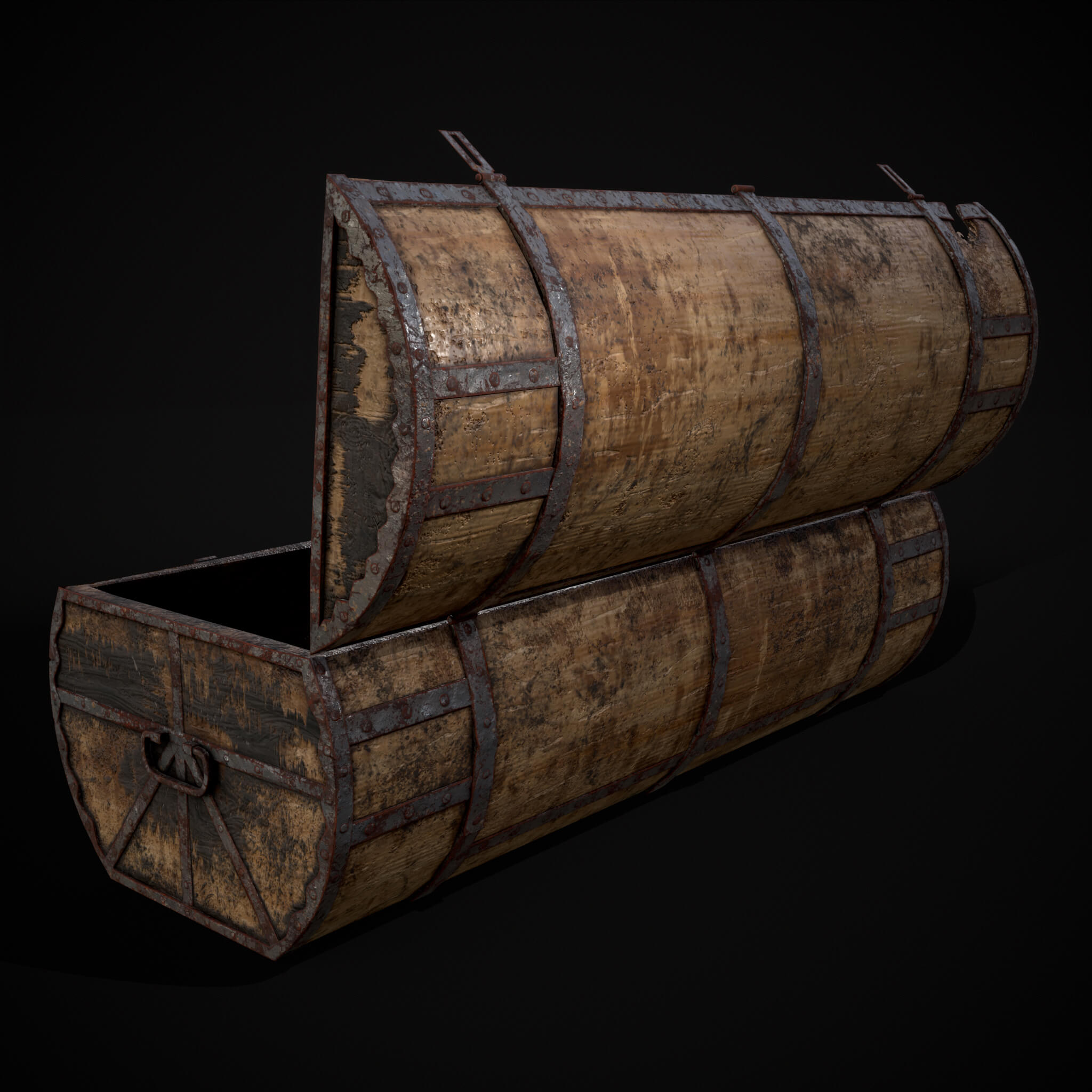 Medieval Cylindrical Chest - 3D Model by Get Dead Entertainment