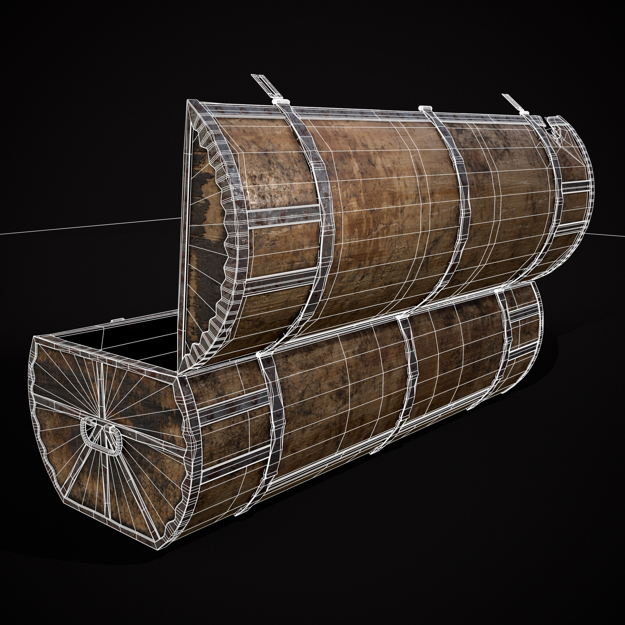 Medieval Cylindrical Chest - 3D Model by Get Dead Entertainment