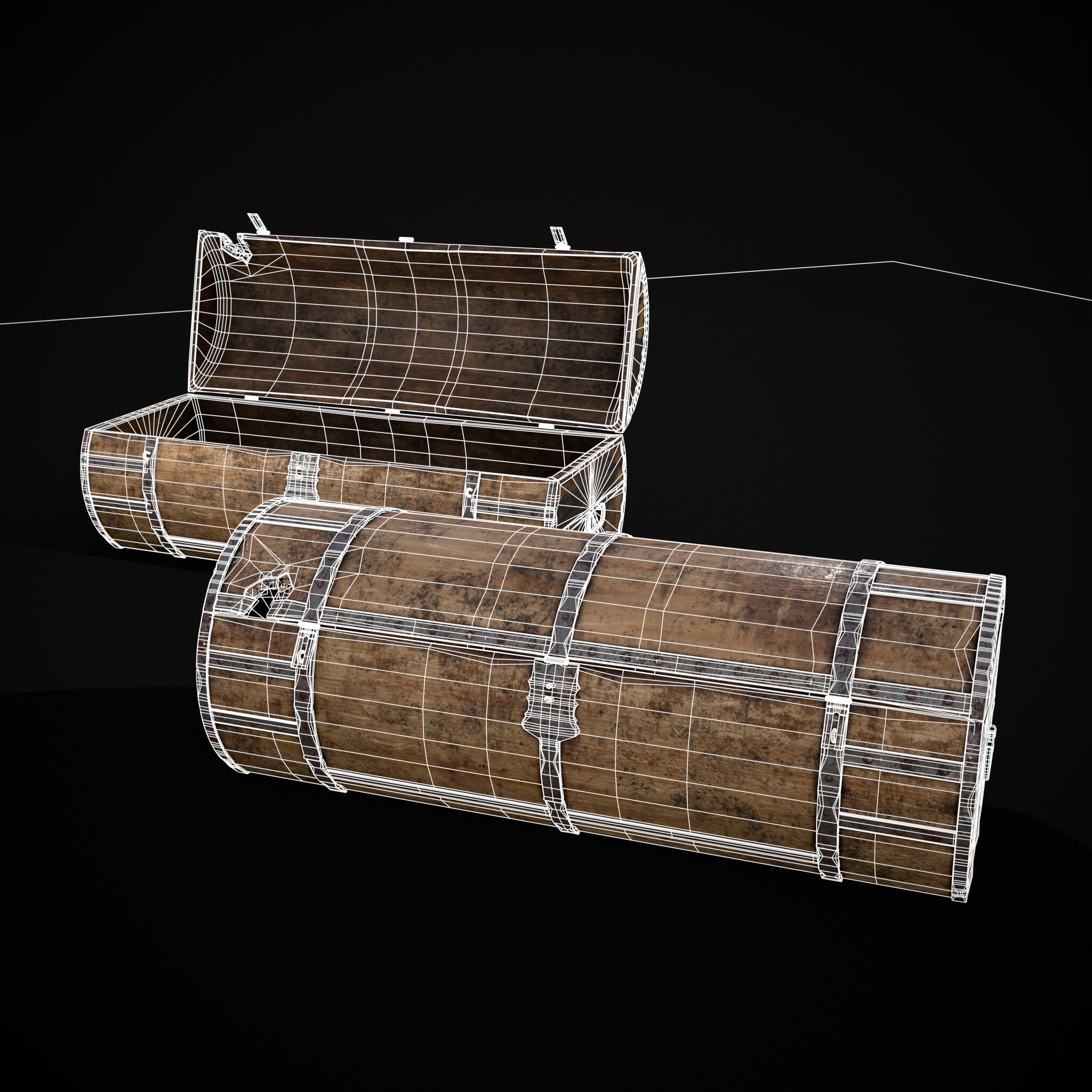 Medieval Cylindrical Chest - 3D Model by Get Dead Entertainment