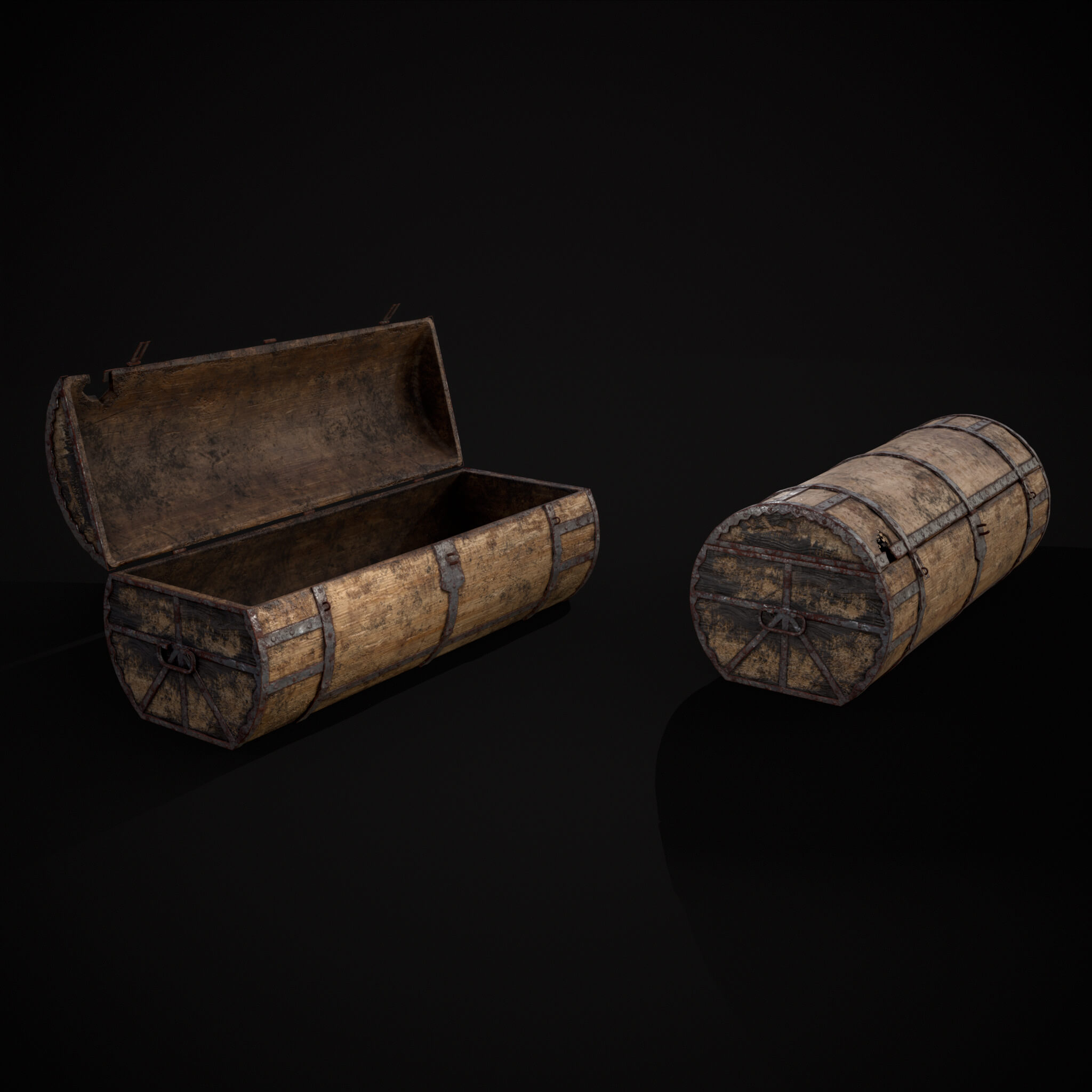 Medieval Cylindrical Chest - 3D Model by Get Dead Entertainment