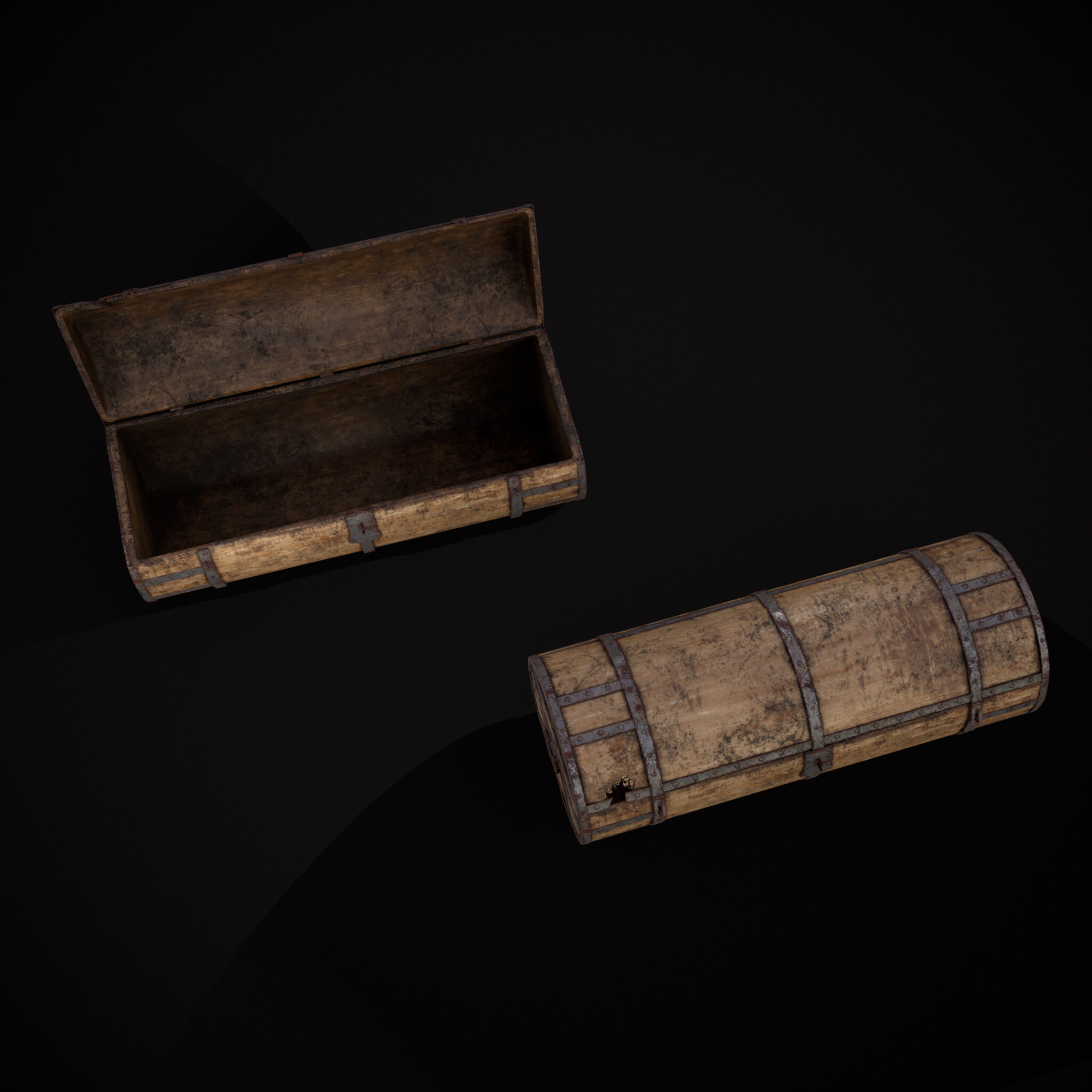 Medieval Cylindrical Chest - 3D Model by Get Dead Entertainment