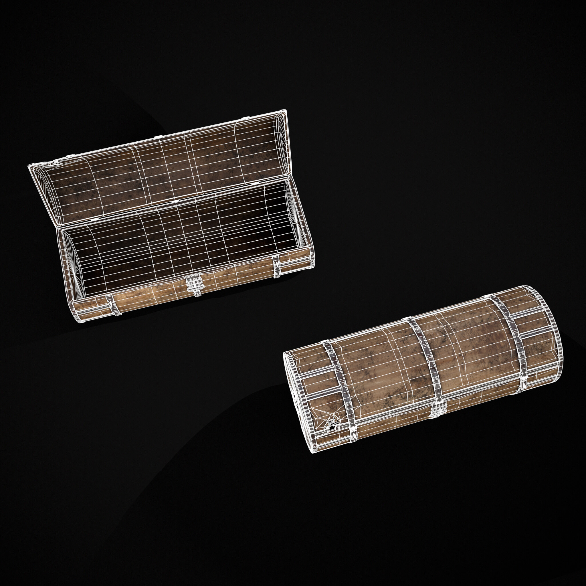 Medieval Cylindrical Chest - 3D Model by Get Dead Entertainment