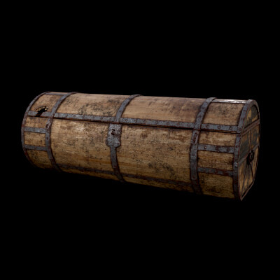 Medieval Cylindrical Chest - 3D Model by Get Dead Entertainment