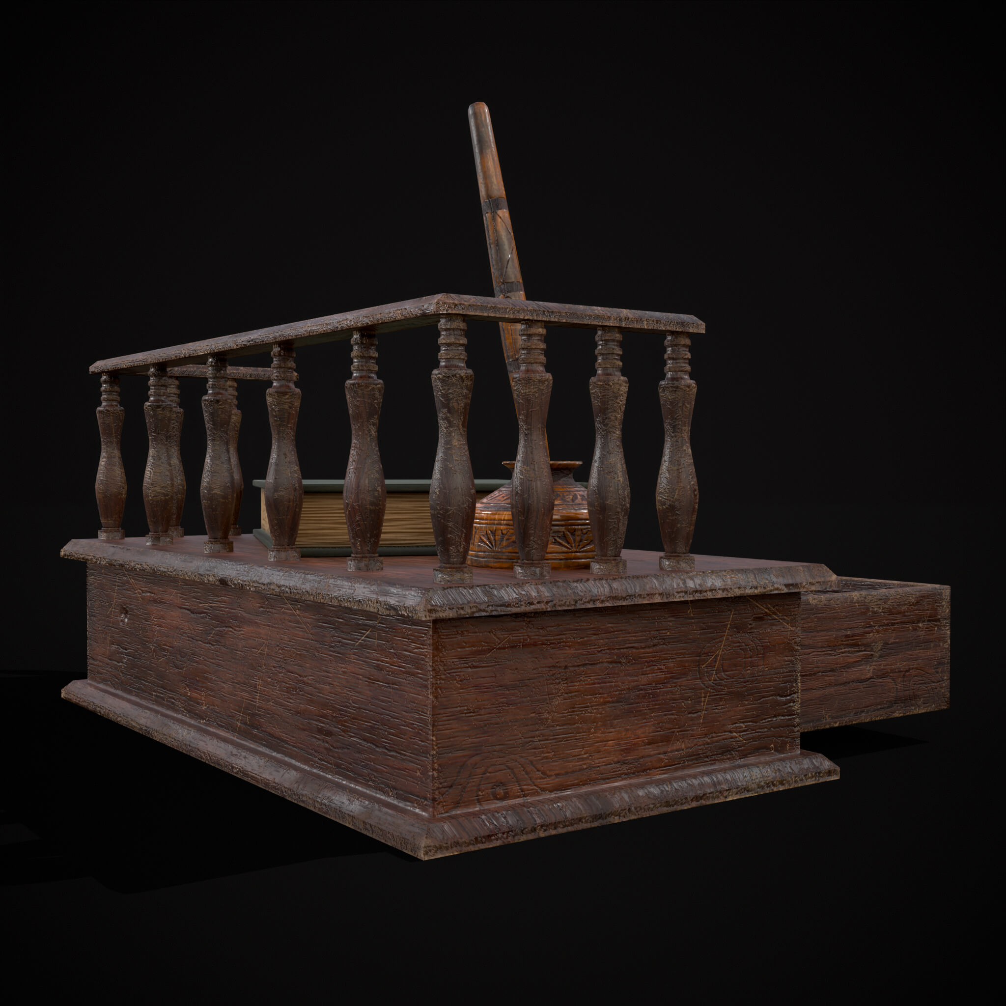Medieval Drawer Bookshelf - 3D Model by Get Dead Entertainment