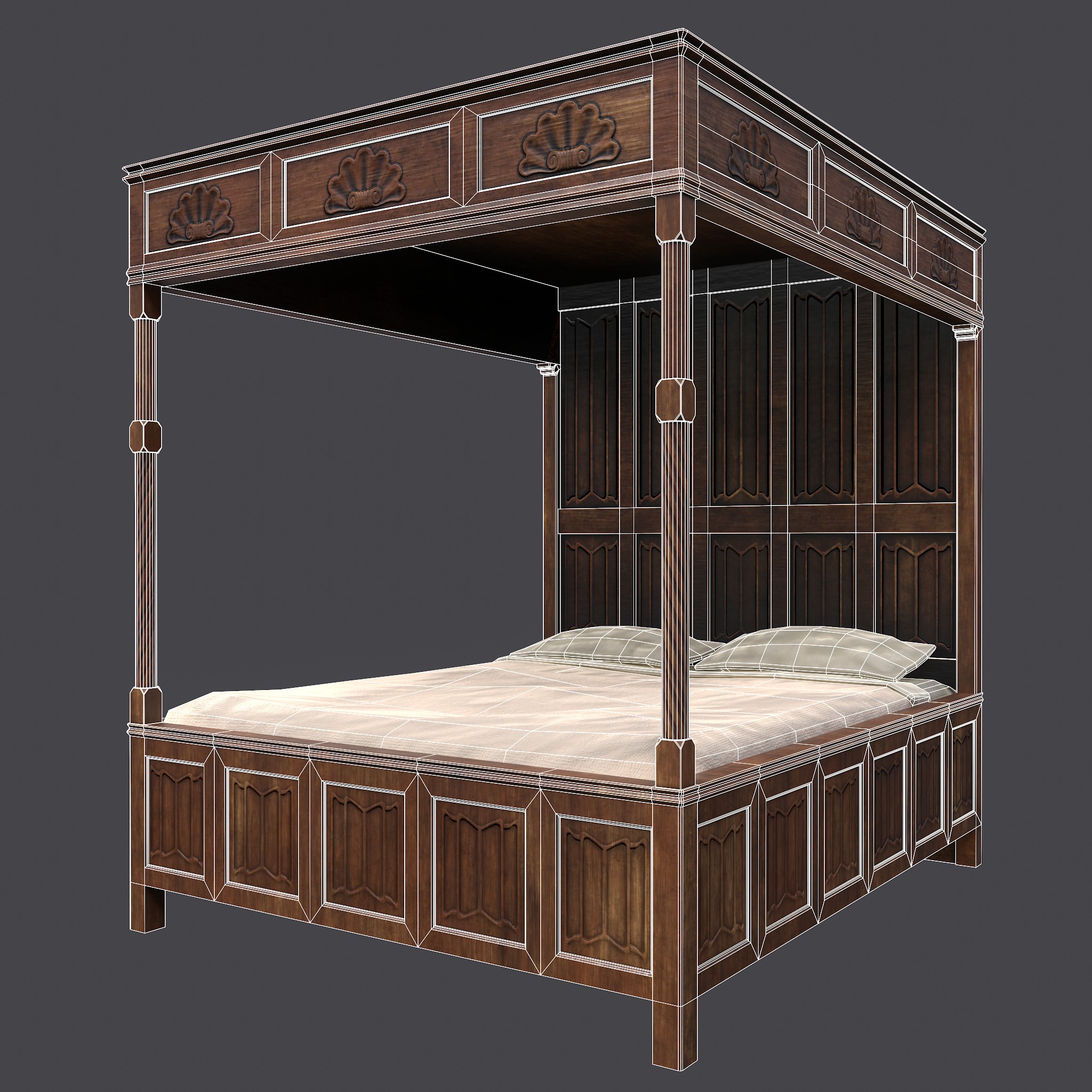 Medieval Elegant Bed - 3D Model by Get Dead Entertainment