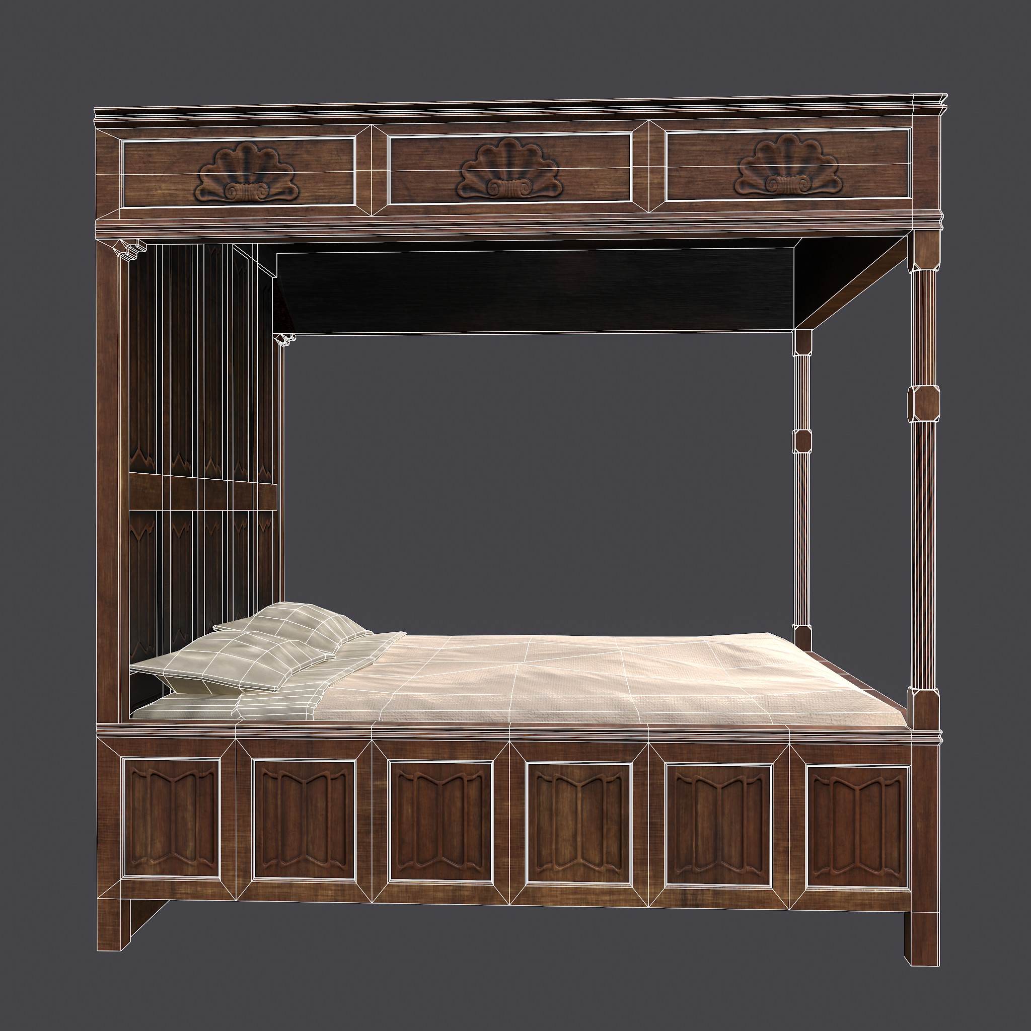 Medieval Elegant Bed - 3D Model by Get Dead Entertainment