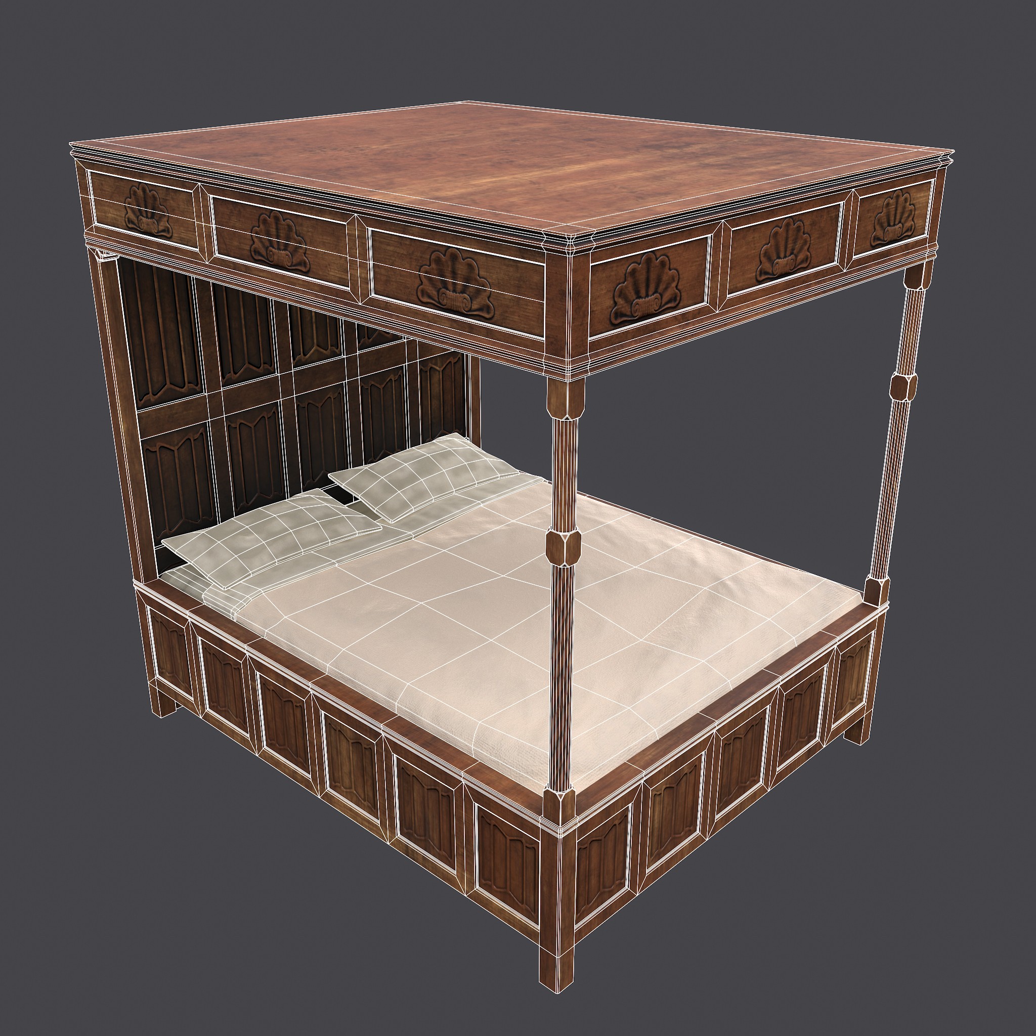 Medieval Elegant Bed - 3D Model by Get Dead Entertainment
