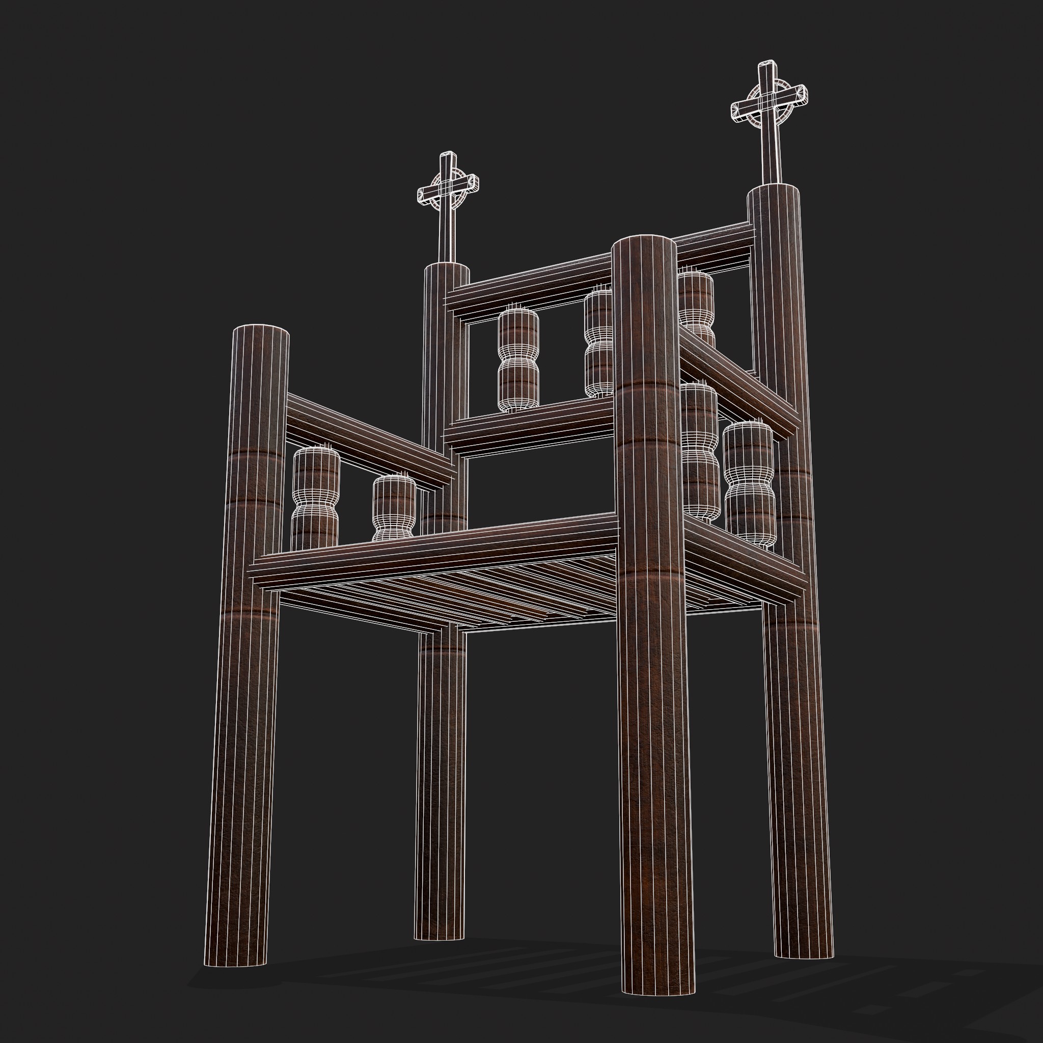 Medieval Elegant Cross Chair - 3D Model by Get Dead Entertainment