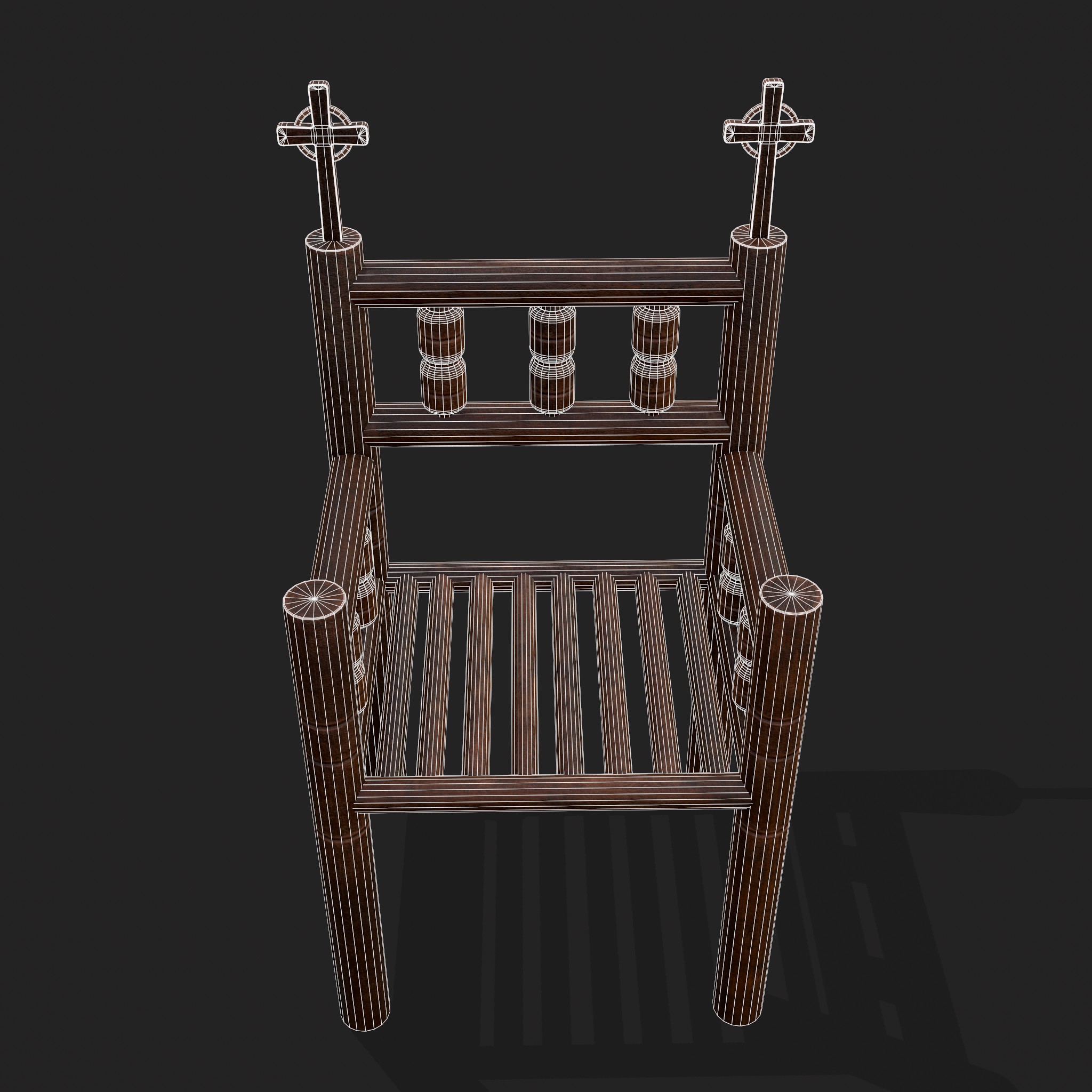 Medieval Elegant Cross Chair - 3D Model by Get Dead Entertainment