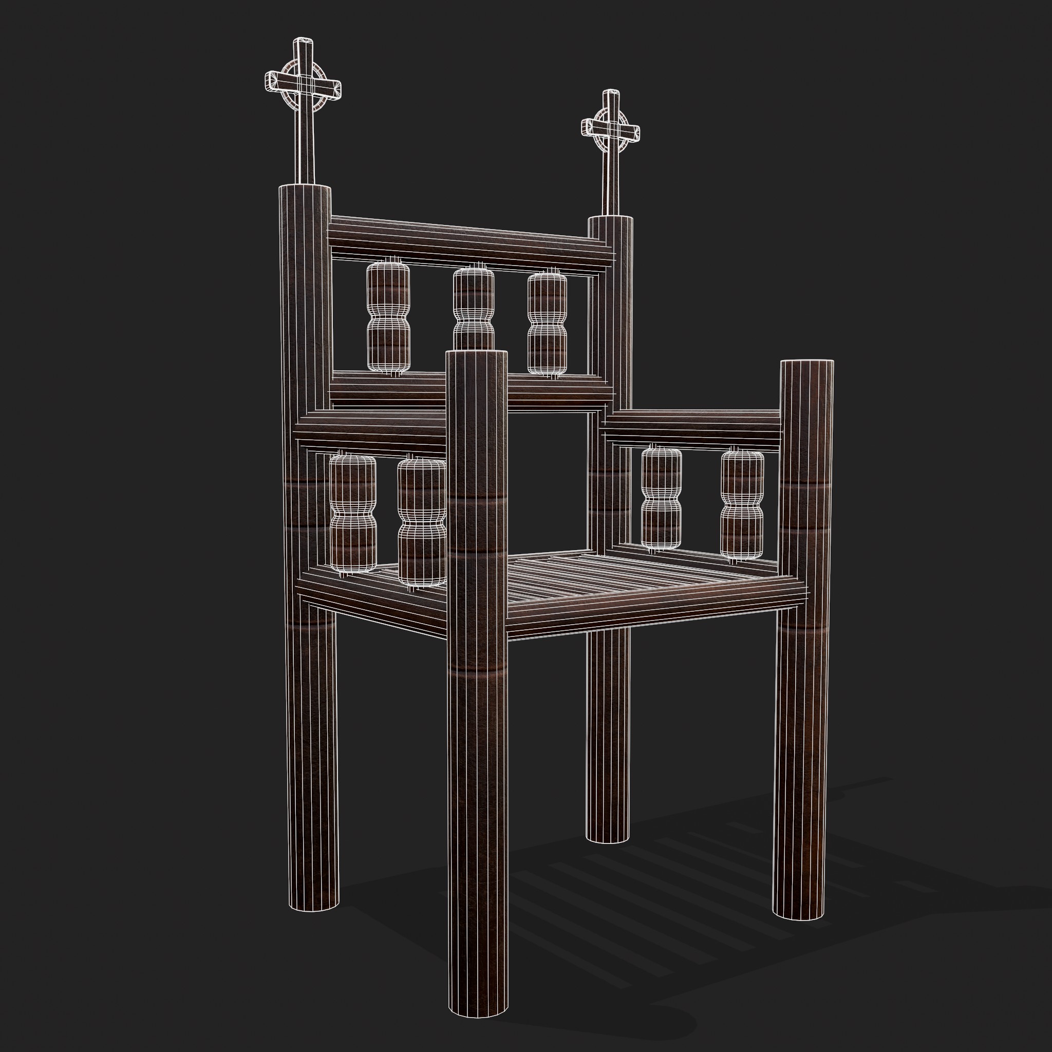 Medieval Elegant Cross Chair - 3D Model by Get Dead Entertainment