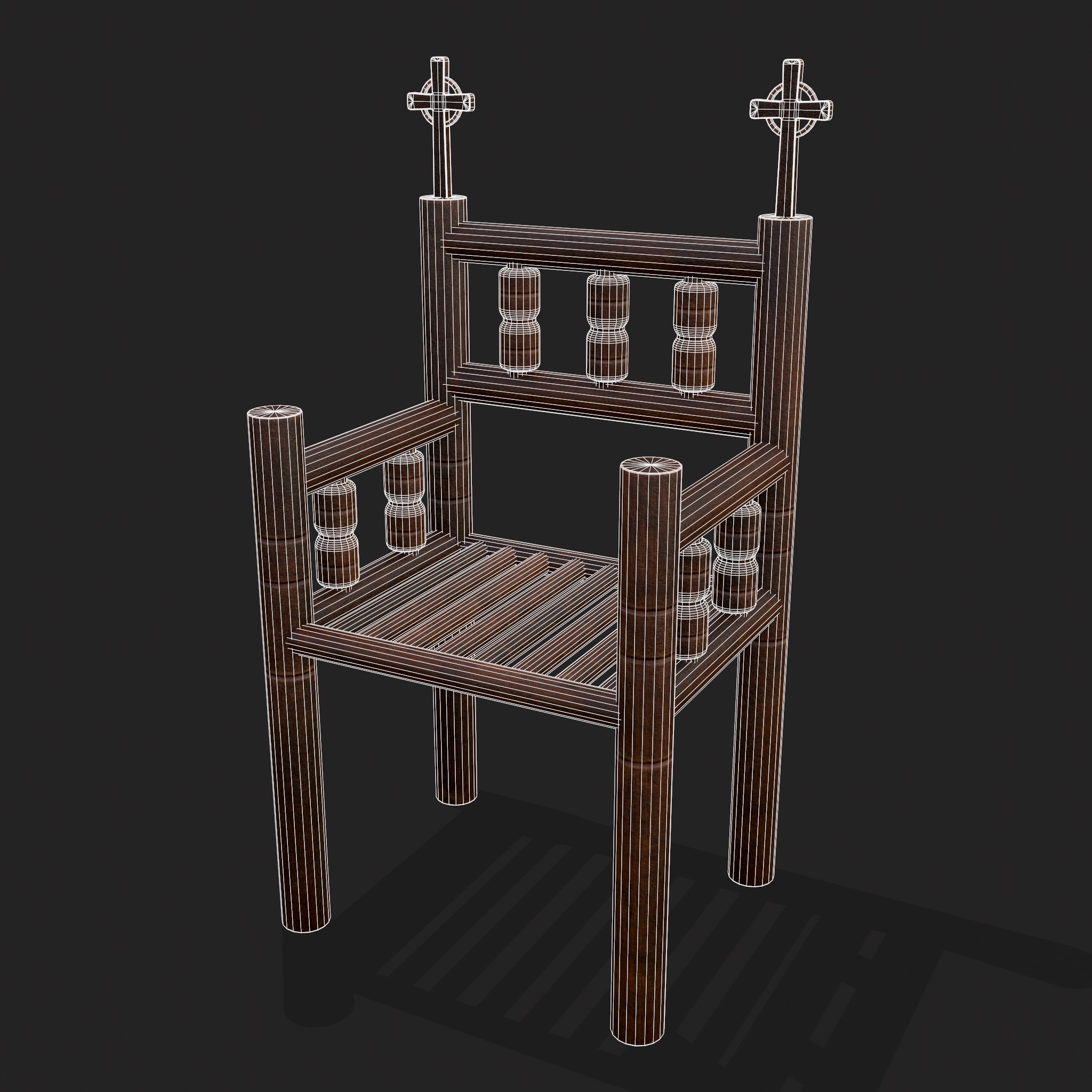 Medieval Elegant Cross Chair - 3D Model by Get Dead Entertainment