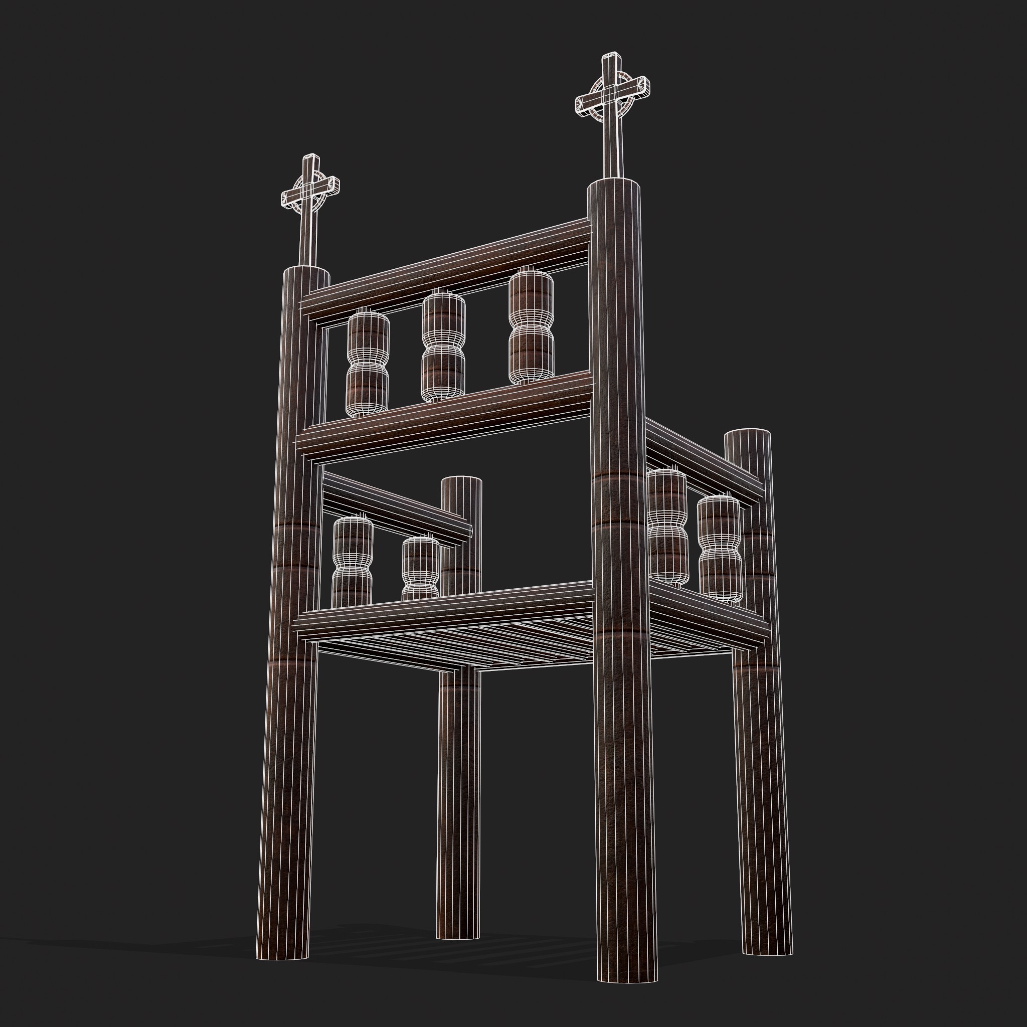 Medieval Elegant Cross Chair - 3D Model by Get Dead Entertainment