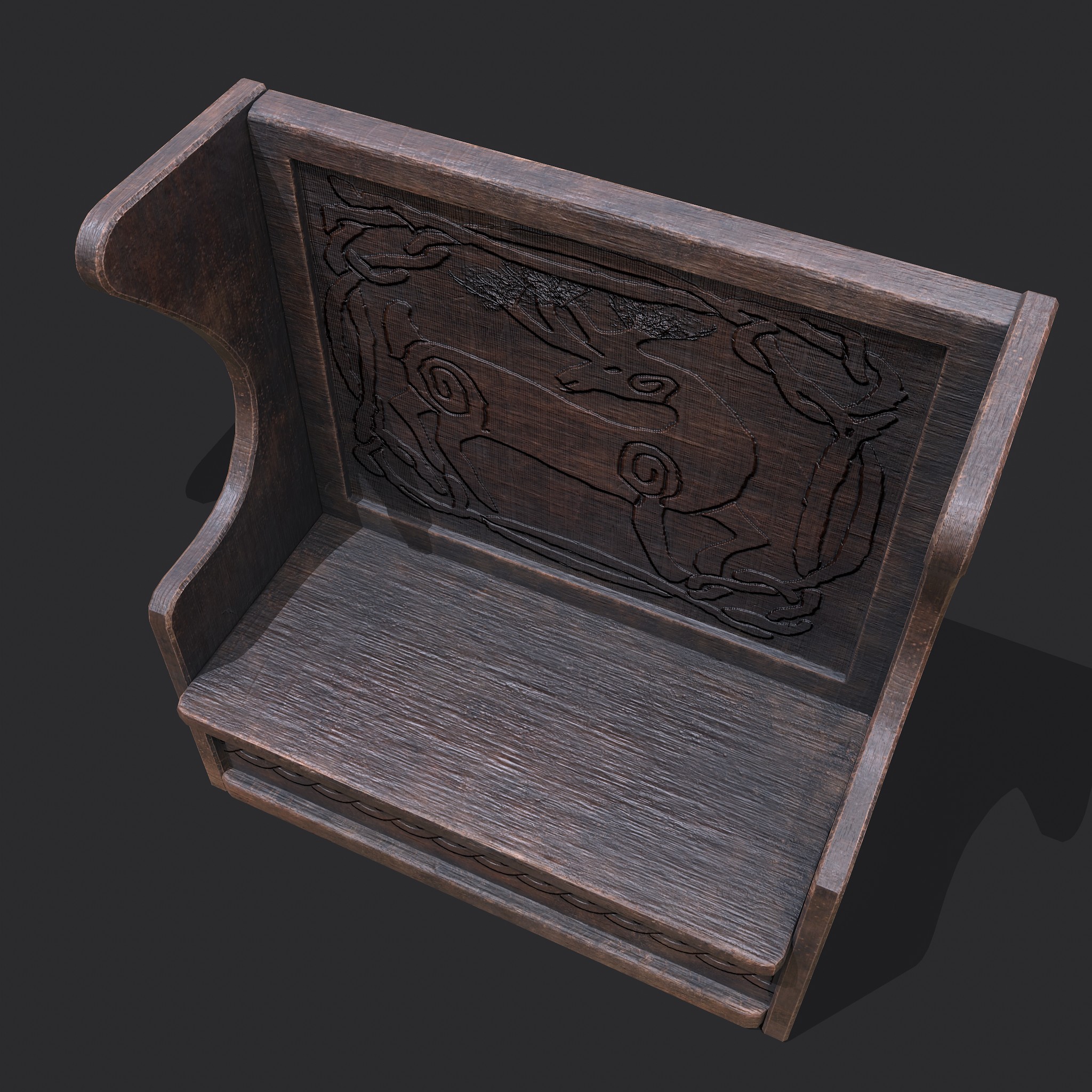 Medieval Elegant Deer Bench - 3D Model by Get Dead Entertainment