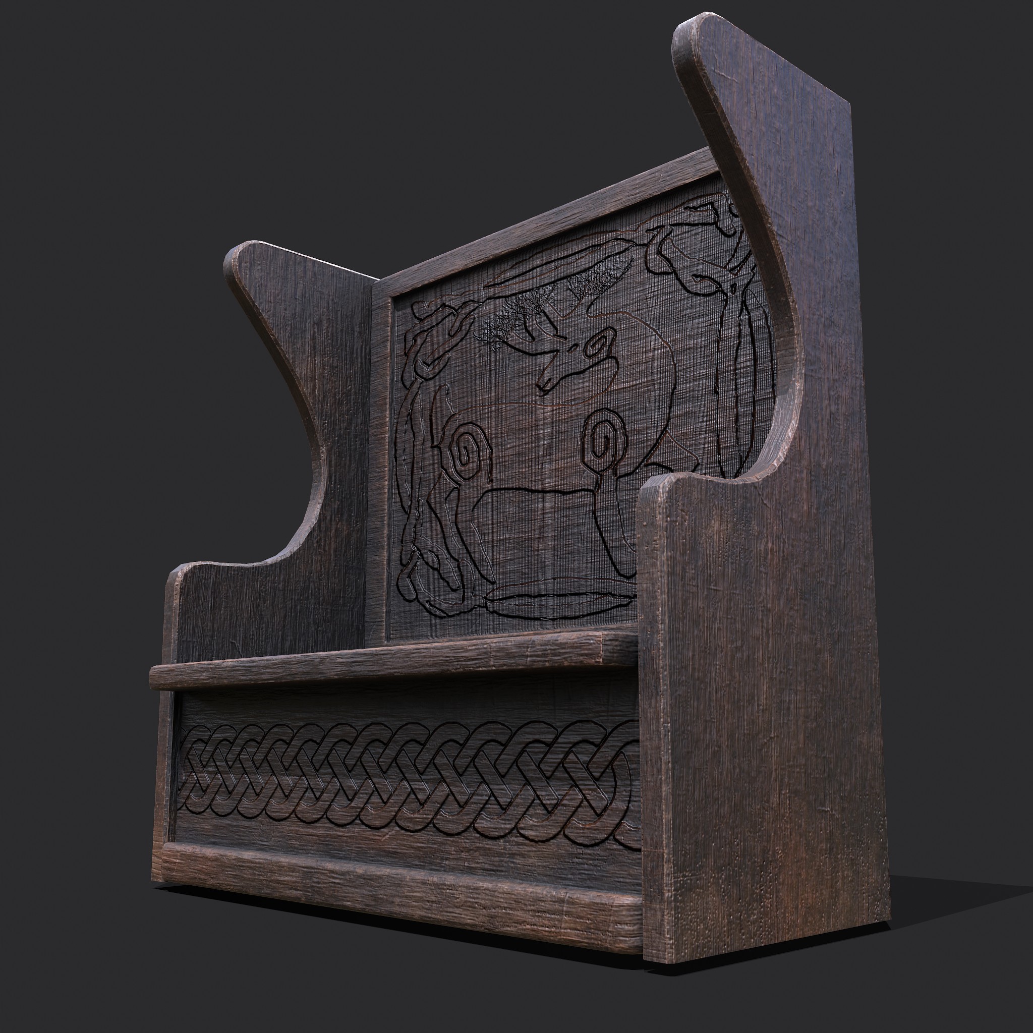 Medieval Elegant Deer Bench - 3D Model by Get Dead Entertainment