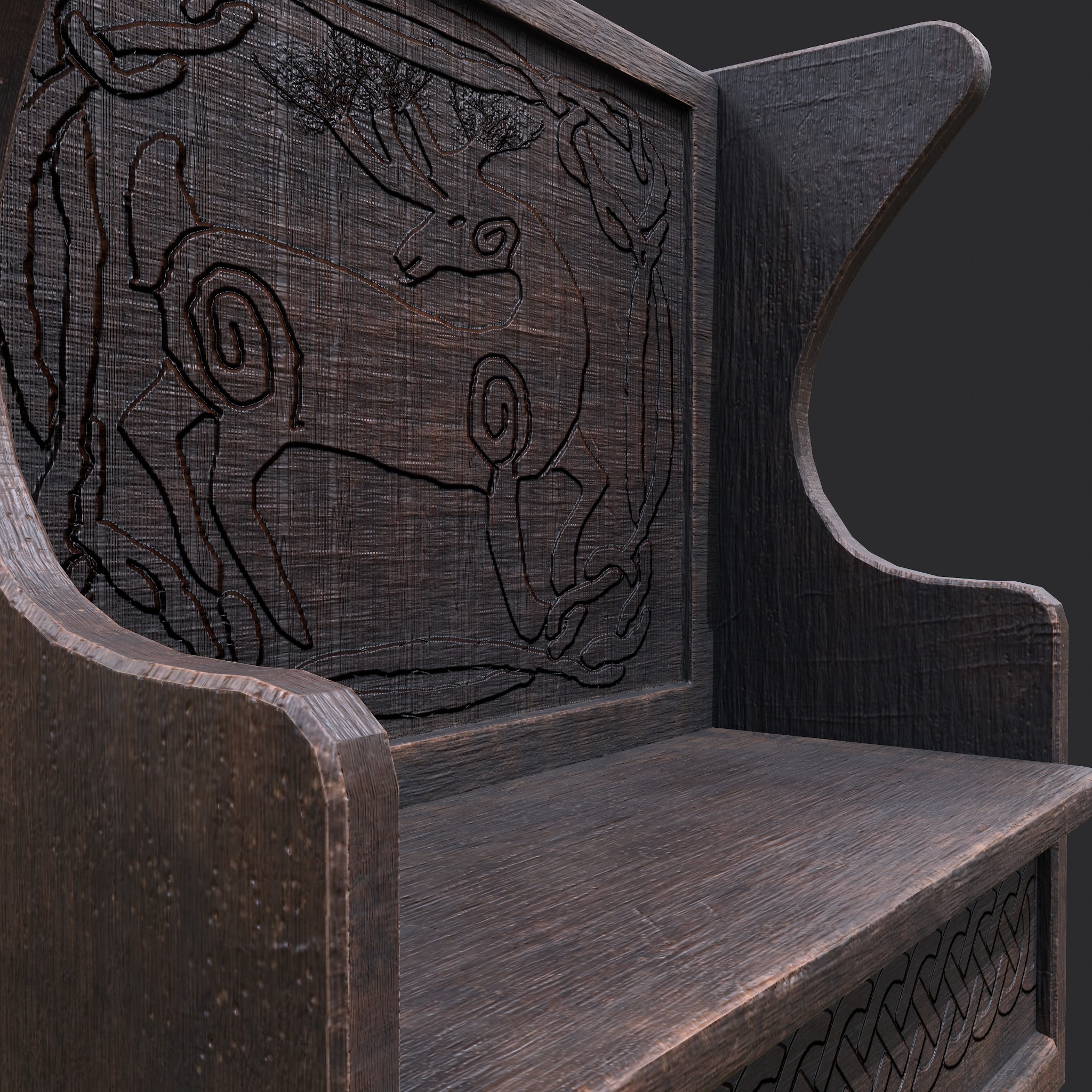 Medieval Elegant Deer Bench - 3D Model by Get Dead Entertainment