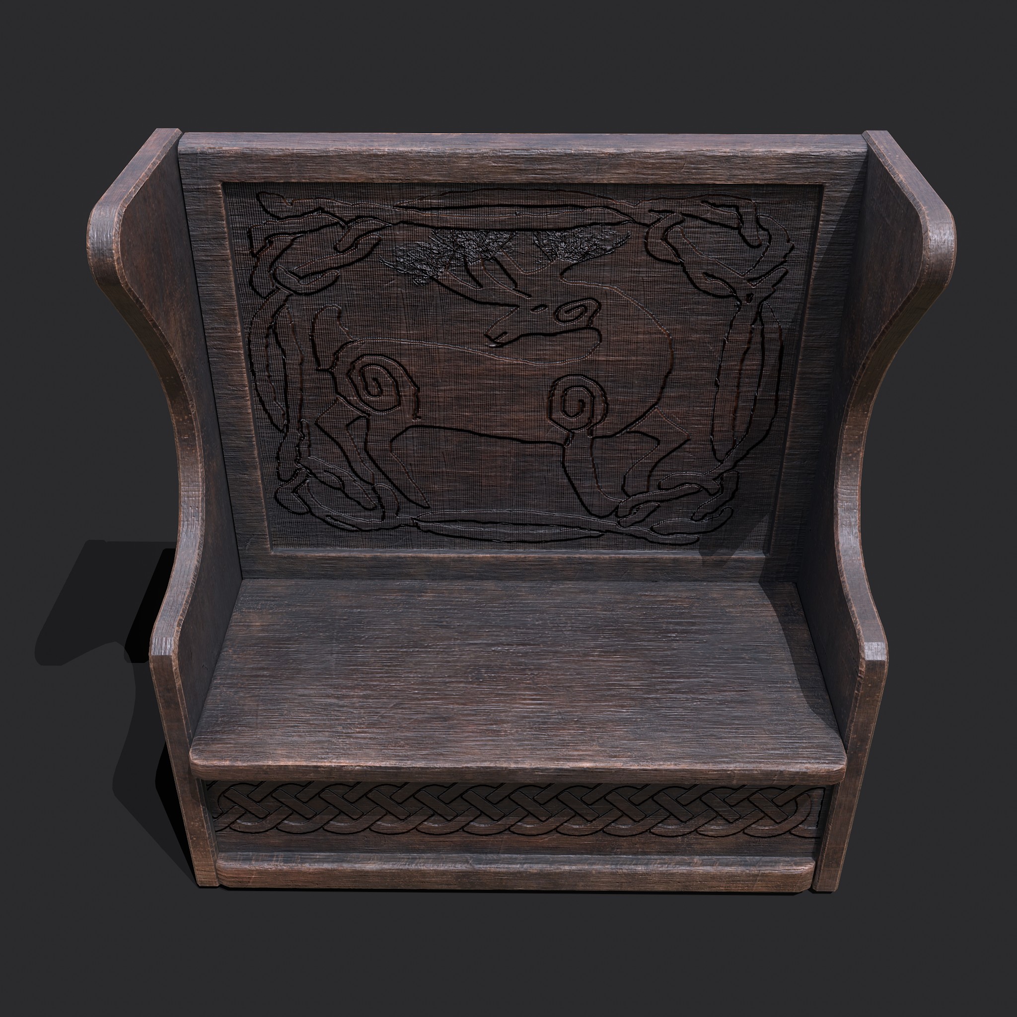 Medieval Elegant Deer Bench - 3D Model by Get Dead Entertainment