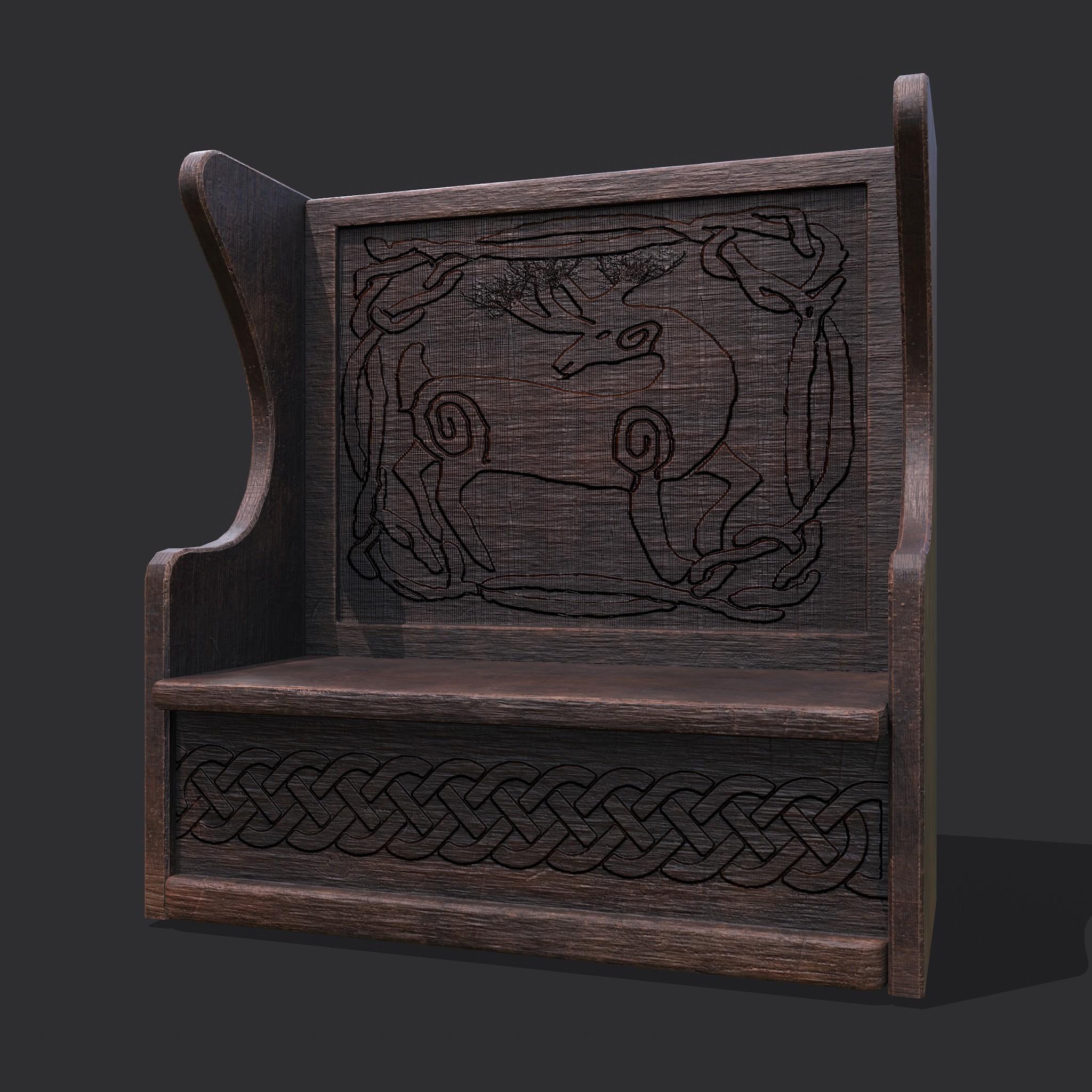 Medieval Elegant Deer Bench - 3D Model by Get Dead Entertainment