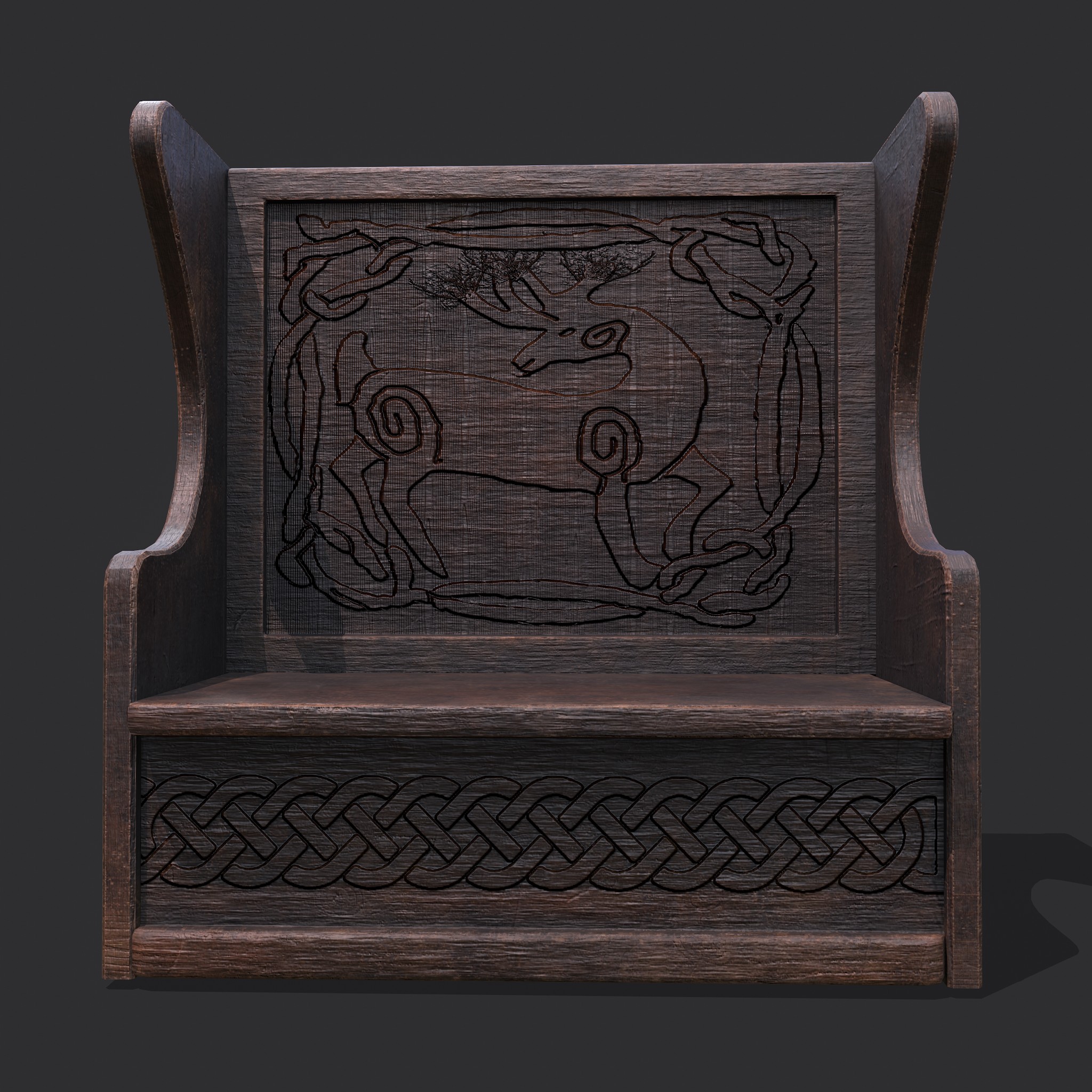 Medieval Elegant Deer Bench - 3D Model by Get Dead Entertainment