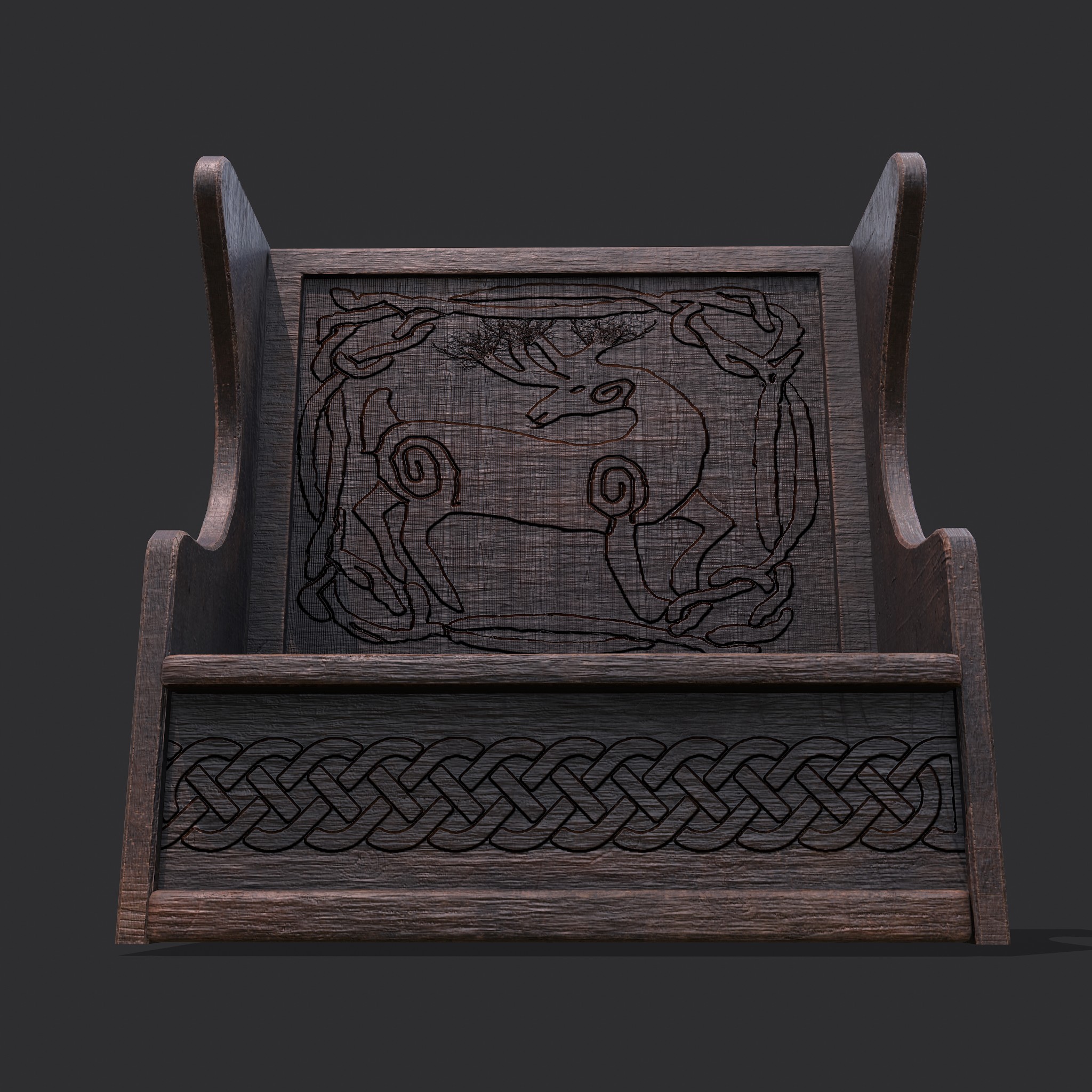 Medieval Elegant Deer Bench - 3D Model by Get Dead Entertainment
