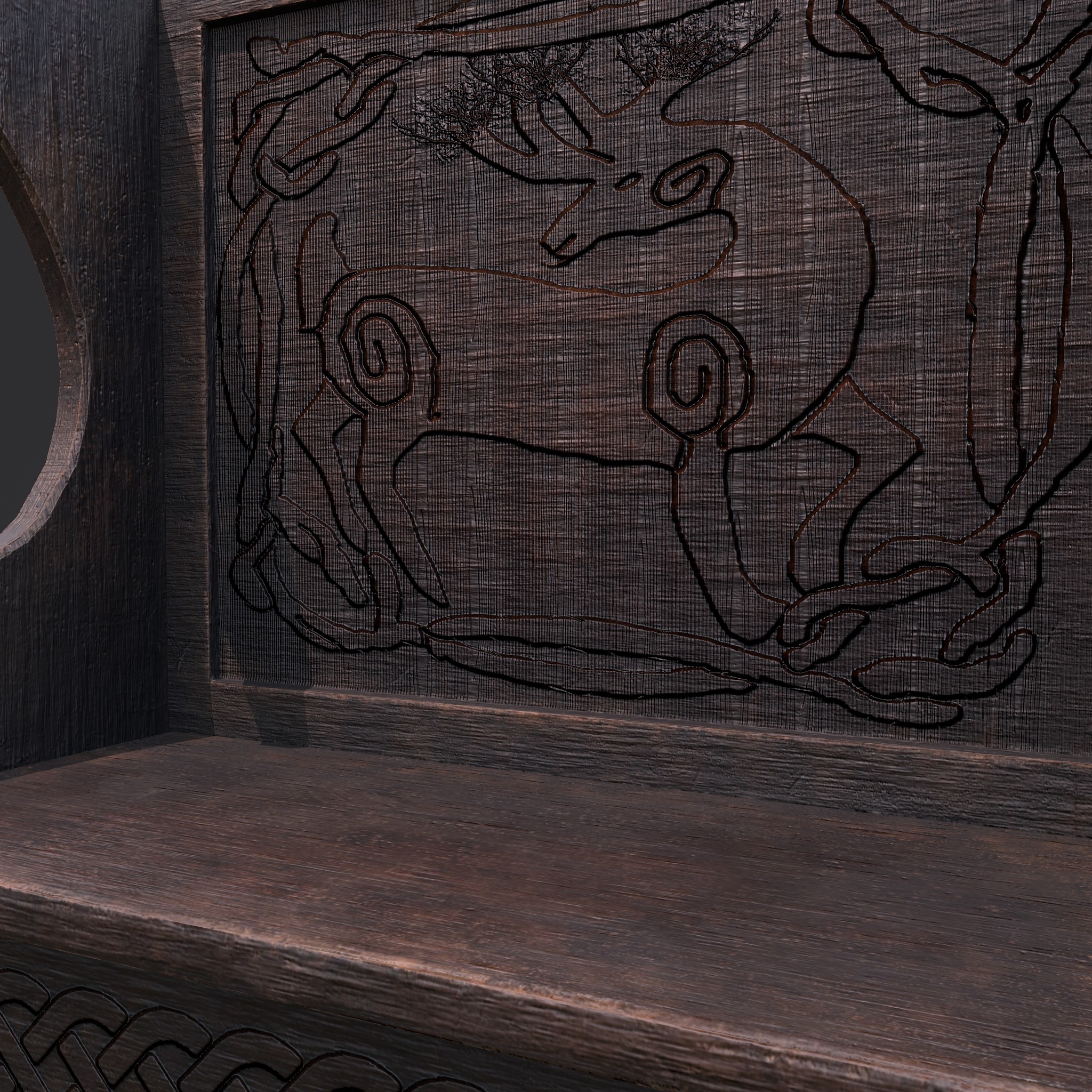 Medieval Elegant Deer Bench - 3D Model by Get Dead Entertainment