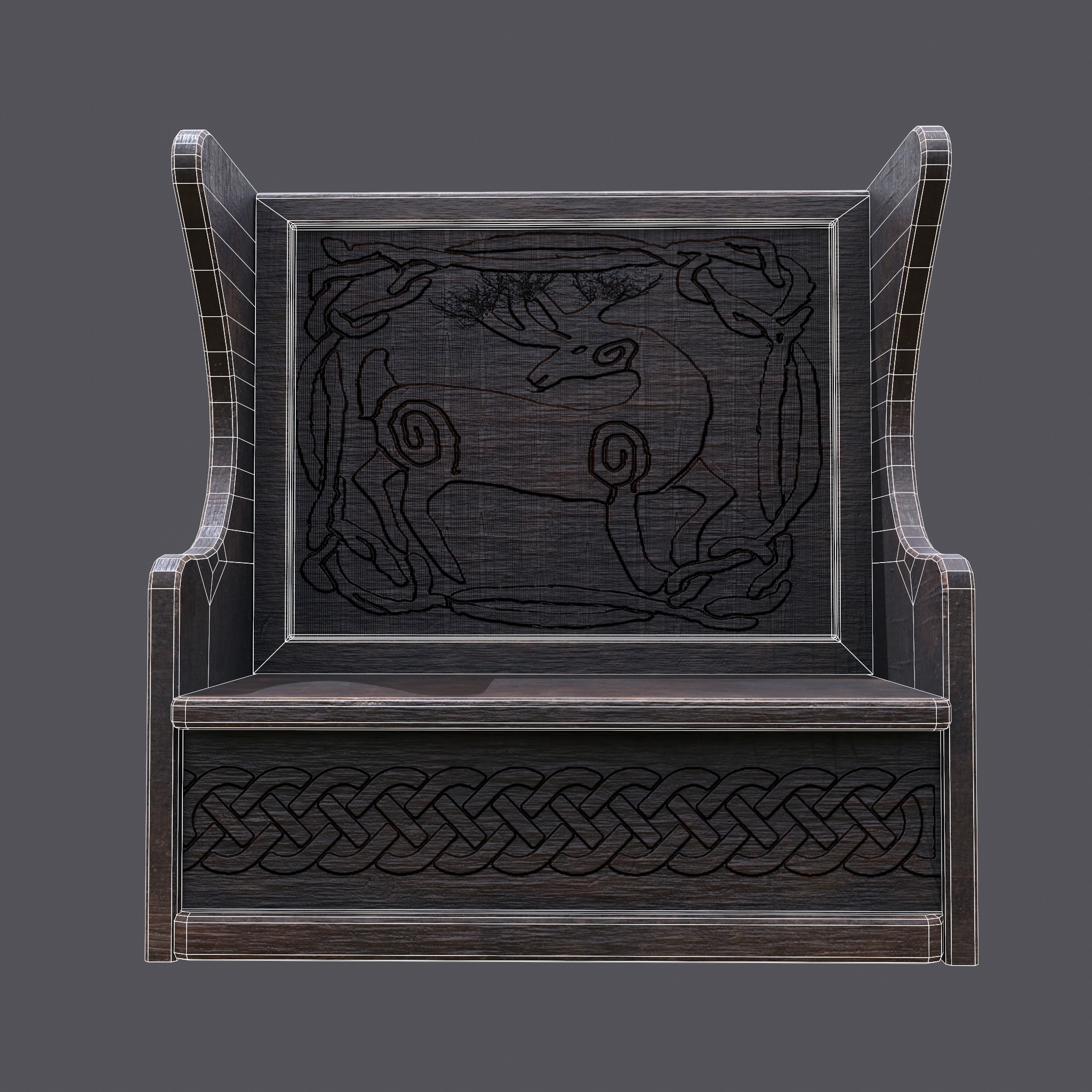 Medieval Elegant Deer Bench - 3D Model by Get Dead Entertainment