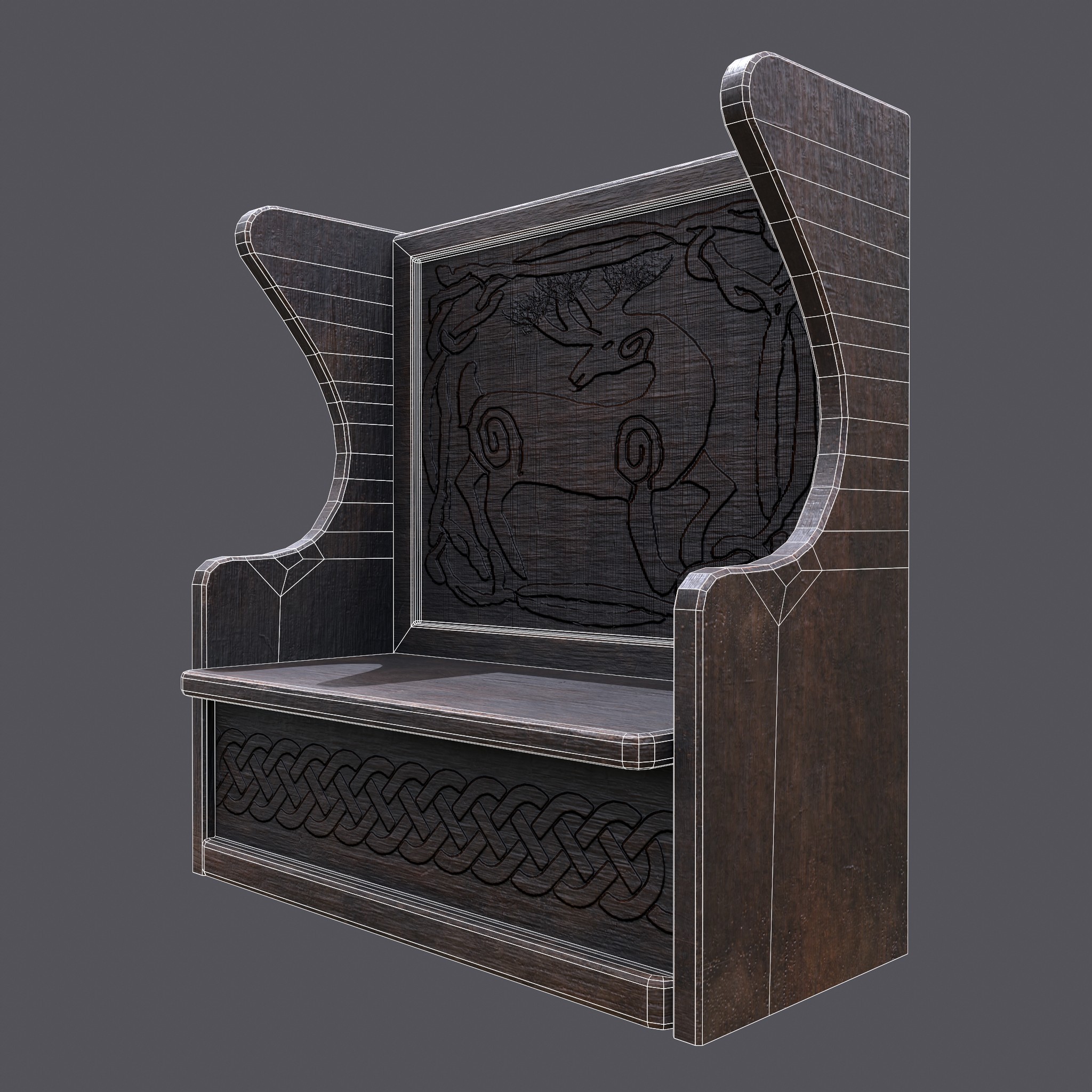 Medieval Elegant Deer Bench - 3D Model by Get Dead Entertainment