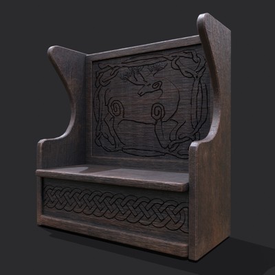 Medieval Elegant Deer Bench - 3D Model by Get Dead Entertainment