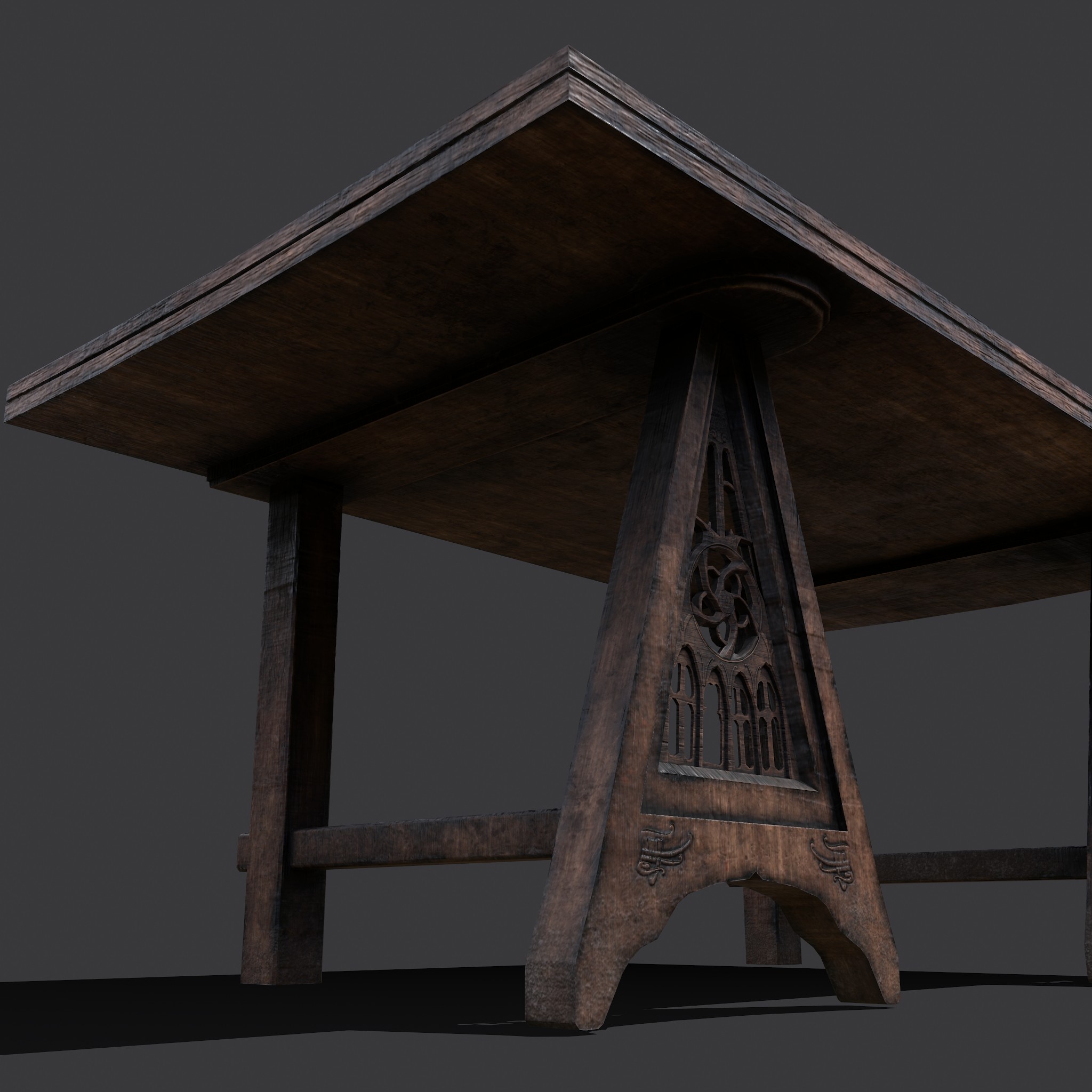 Medieval Elegant Fan Leg Table - 3D Model by Get Dead Entertainment