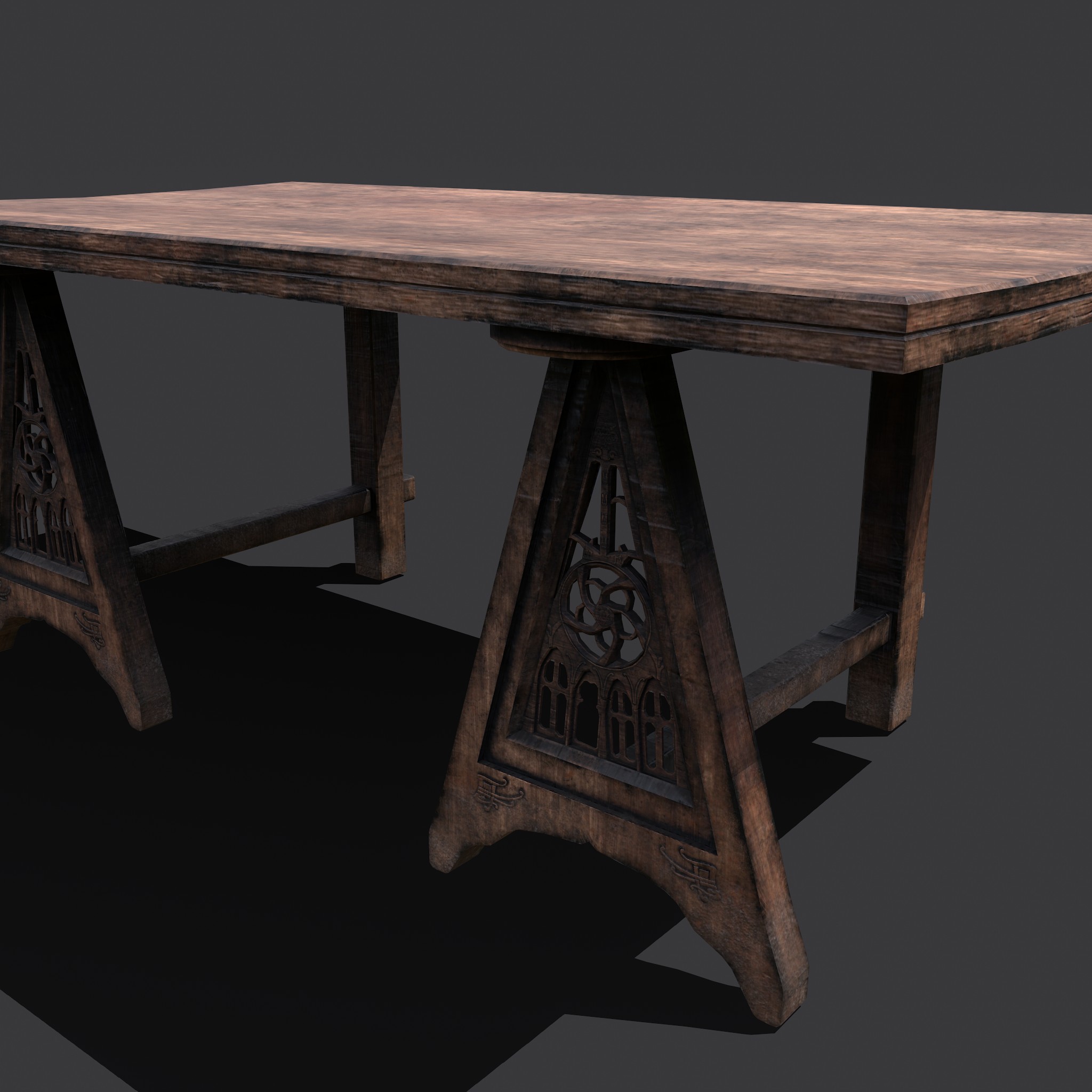 Medieval Elegant Fan Leg Table - 3D Model by Get Dead Entertainment