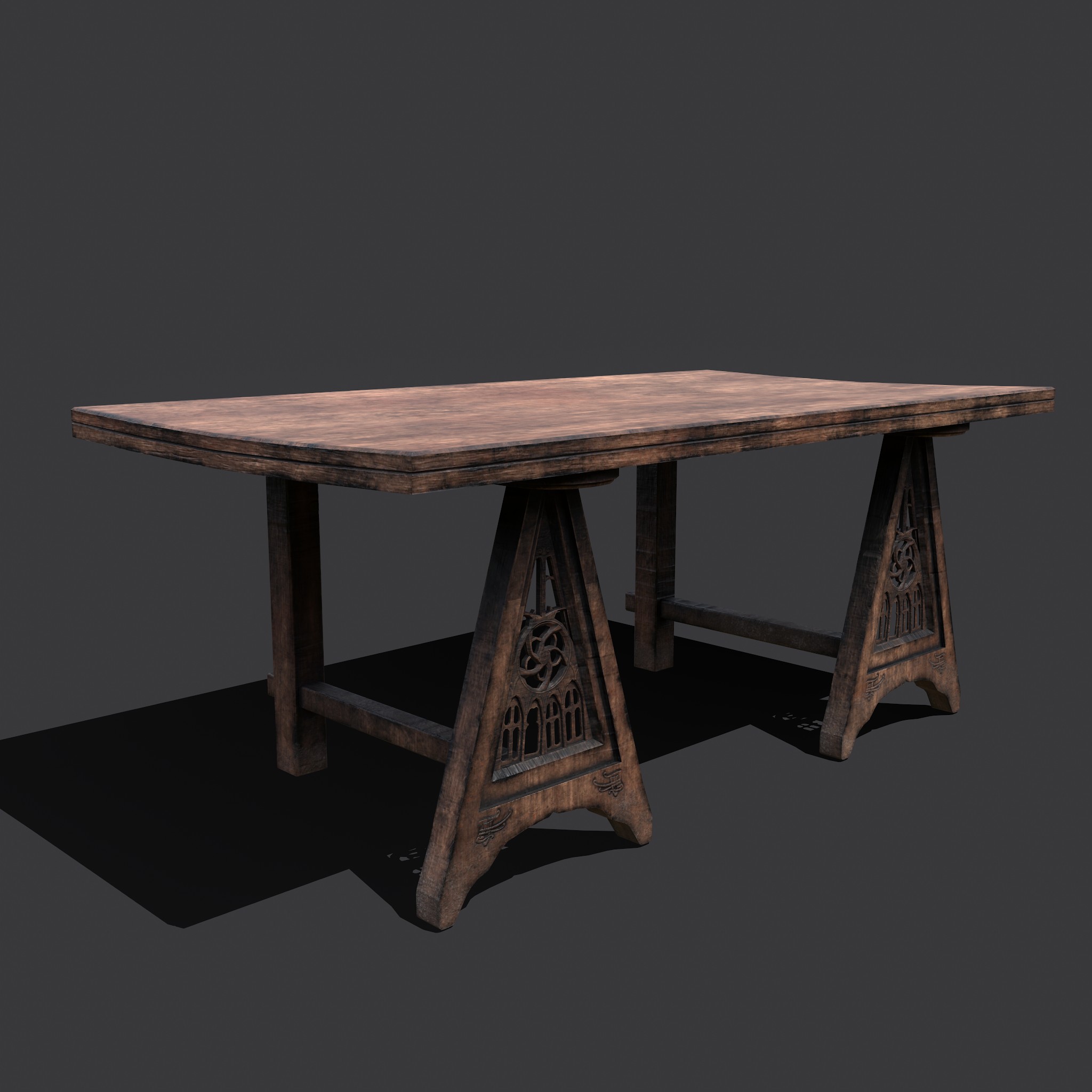 Medieval Elegant Fan Leg Table - 3D Model by Get Dead Entertainment