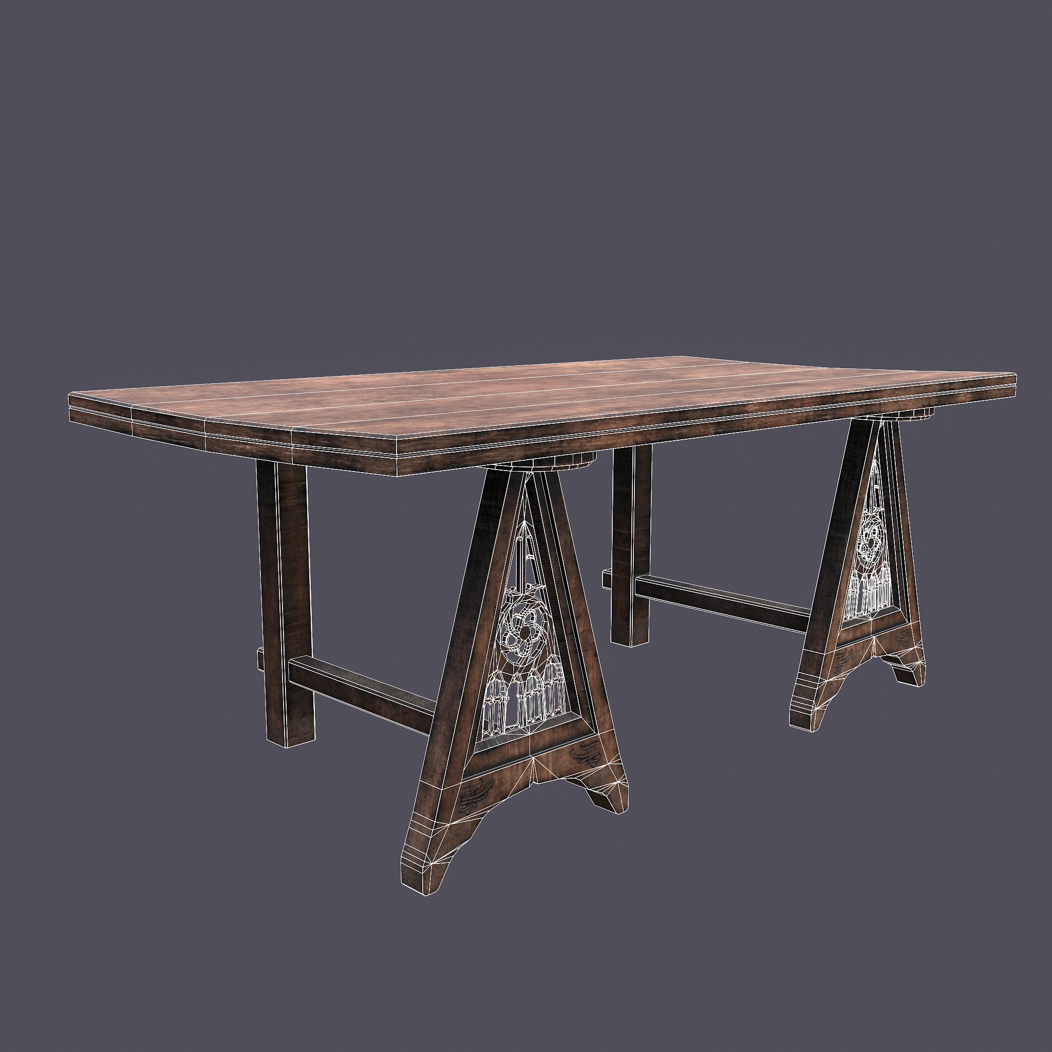Medieval Elegant Fan Leg Table - 3D Model by Get Dead Entertainment