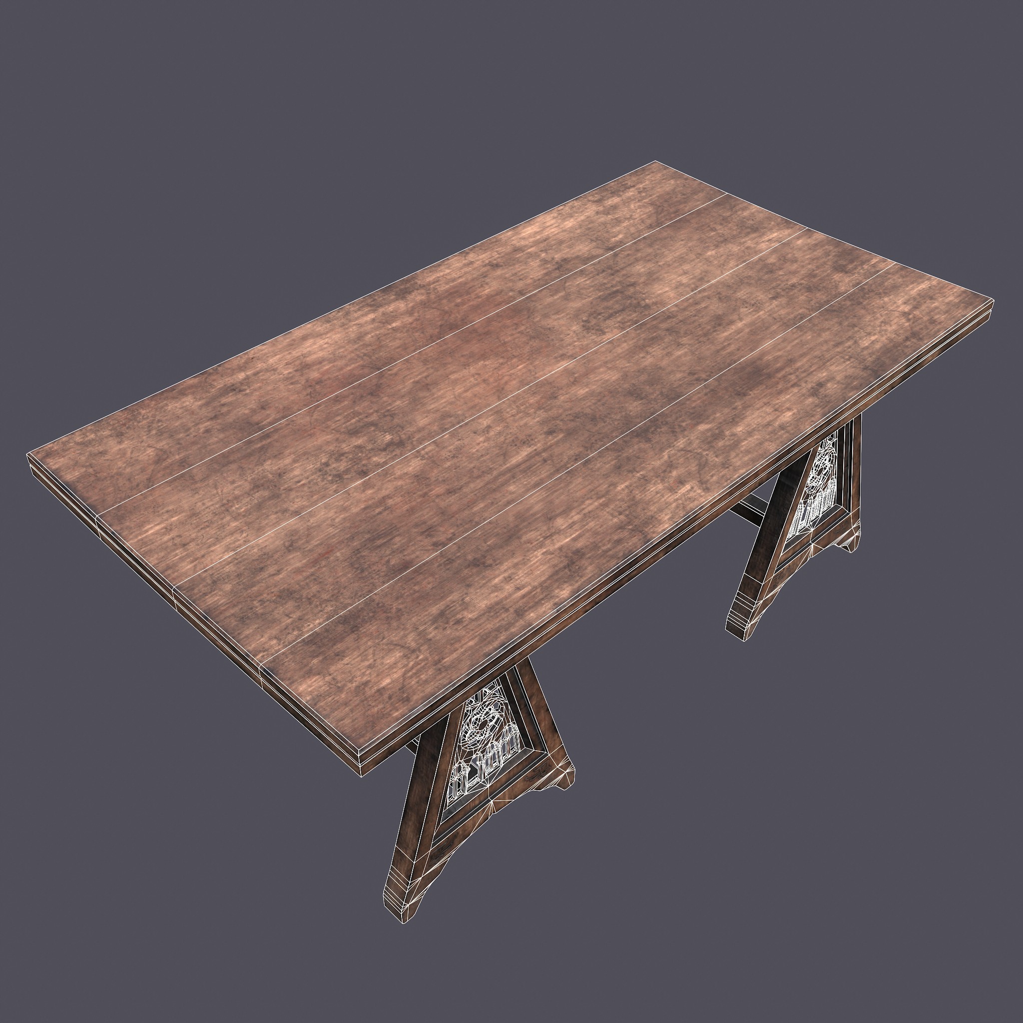 Medieval Elegant Fan Leg Table - 3D Model by Get Dead Entertainment