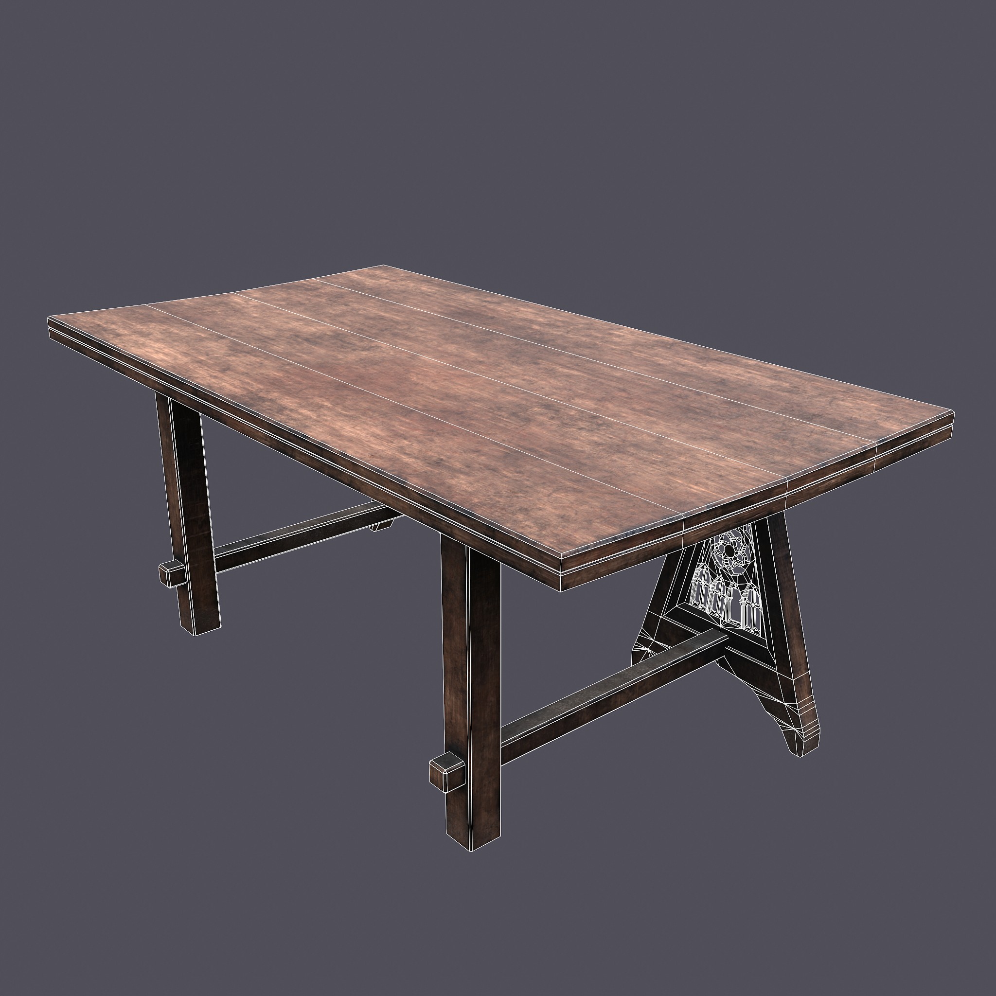 Medieval Elegant Fan Leg Table - 3D Model by Get Dead Entertainment