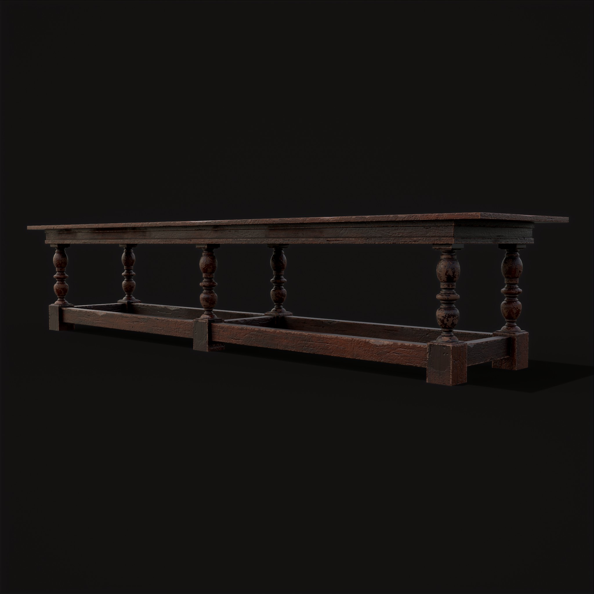 Medieval Elegant Long Dining Table - 3D Model by Get Dead Entertainment