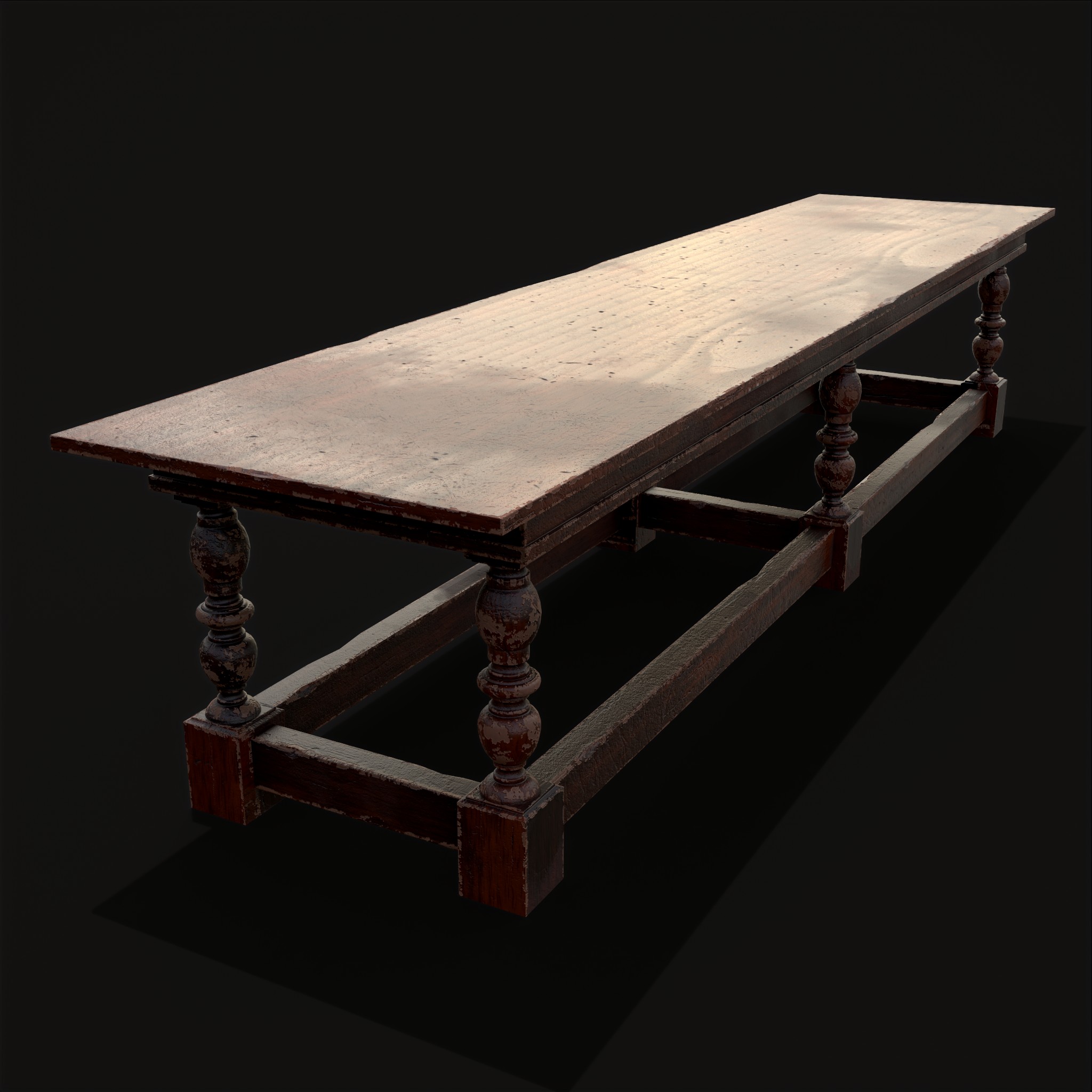 Medieval Elegant Long Dining Table - 3D Model by Get Dead Entertainment