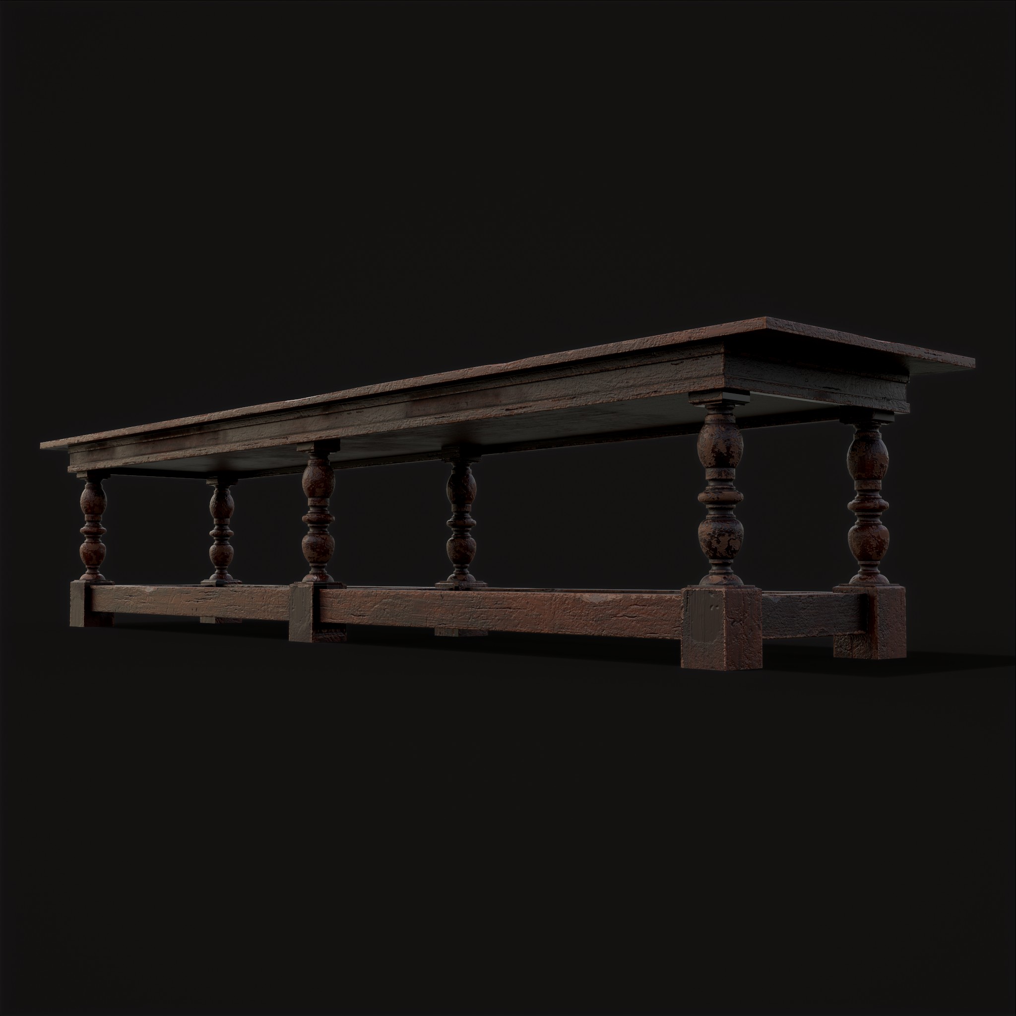 Medieval Elegant Long Dining Table - 3D Model by Get Dead Entertainment