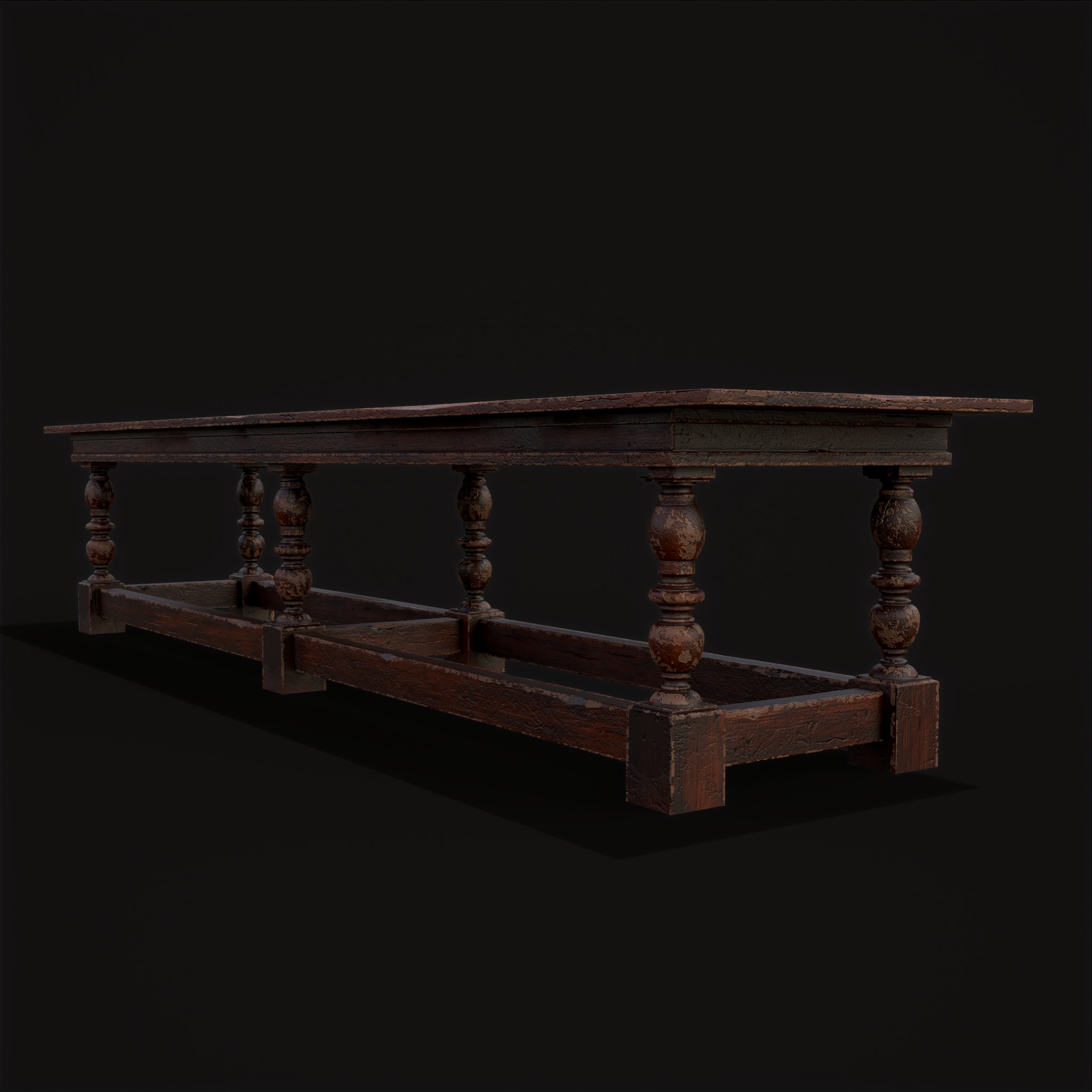 Medieval Elegant Long Dining Table - 3D Model by Get Dead Entertainment