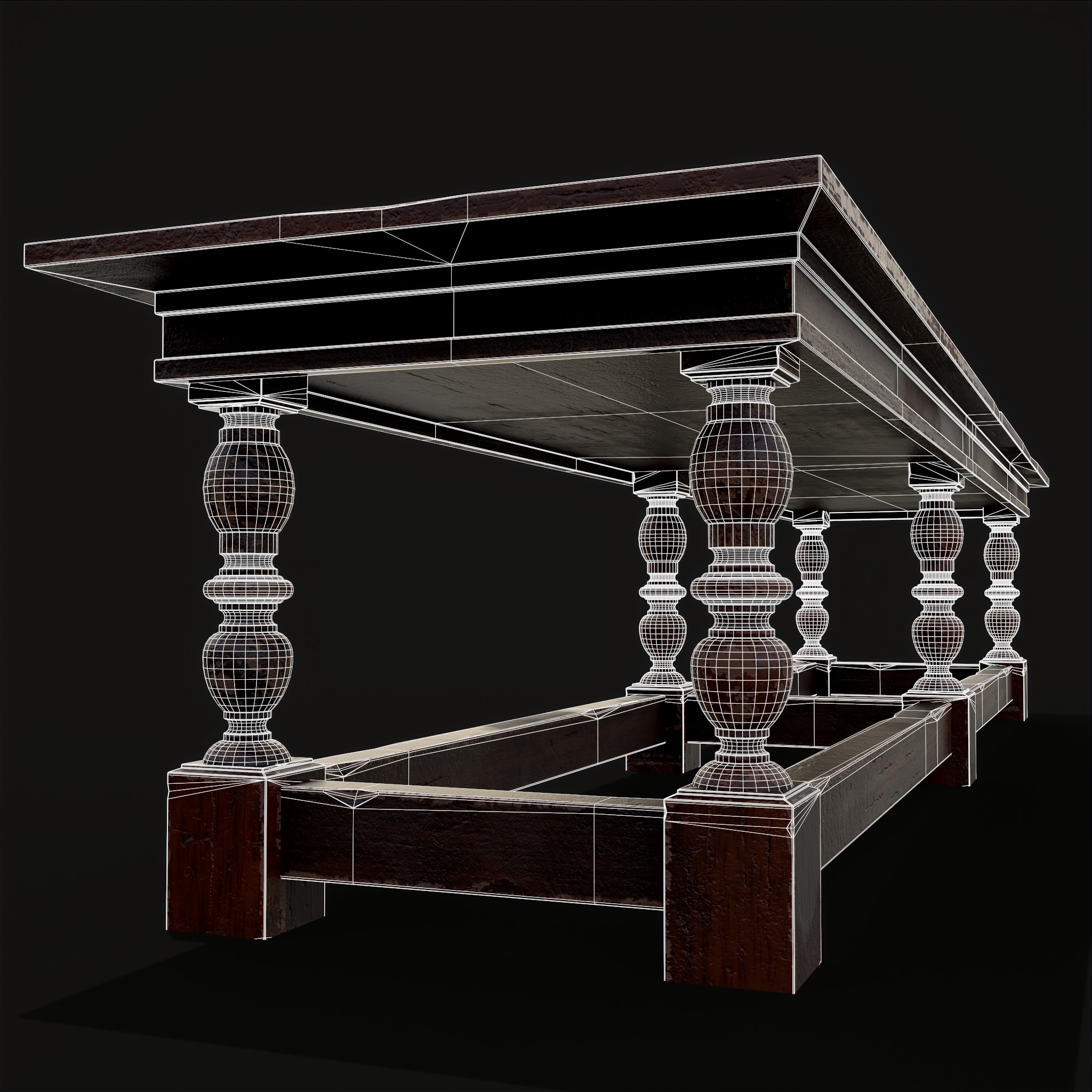 Medieval Elegant Long Dining Table - 3D Model by Get Dead Entertainment