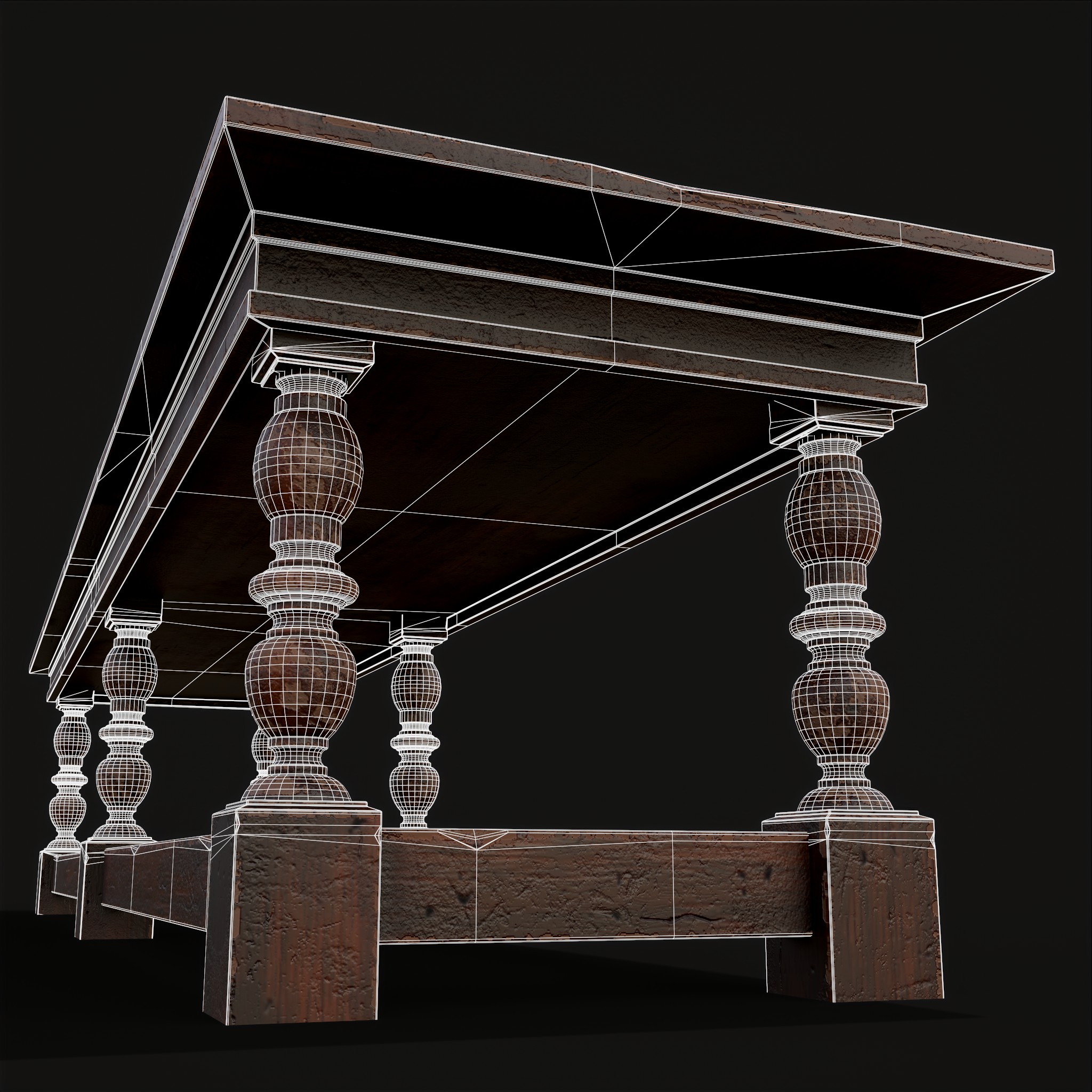 Medieval Elegant Long Dining Table - 3D Model by Get Dead Entertainment