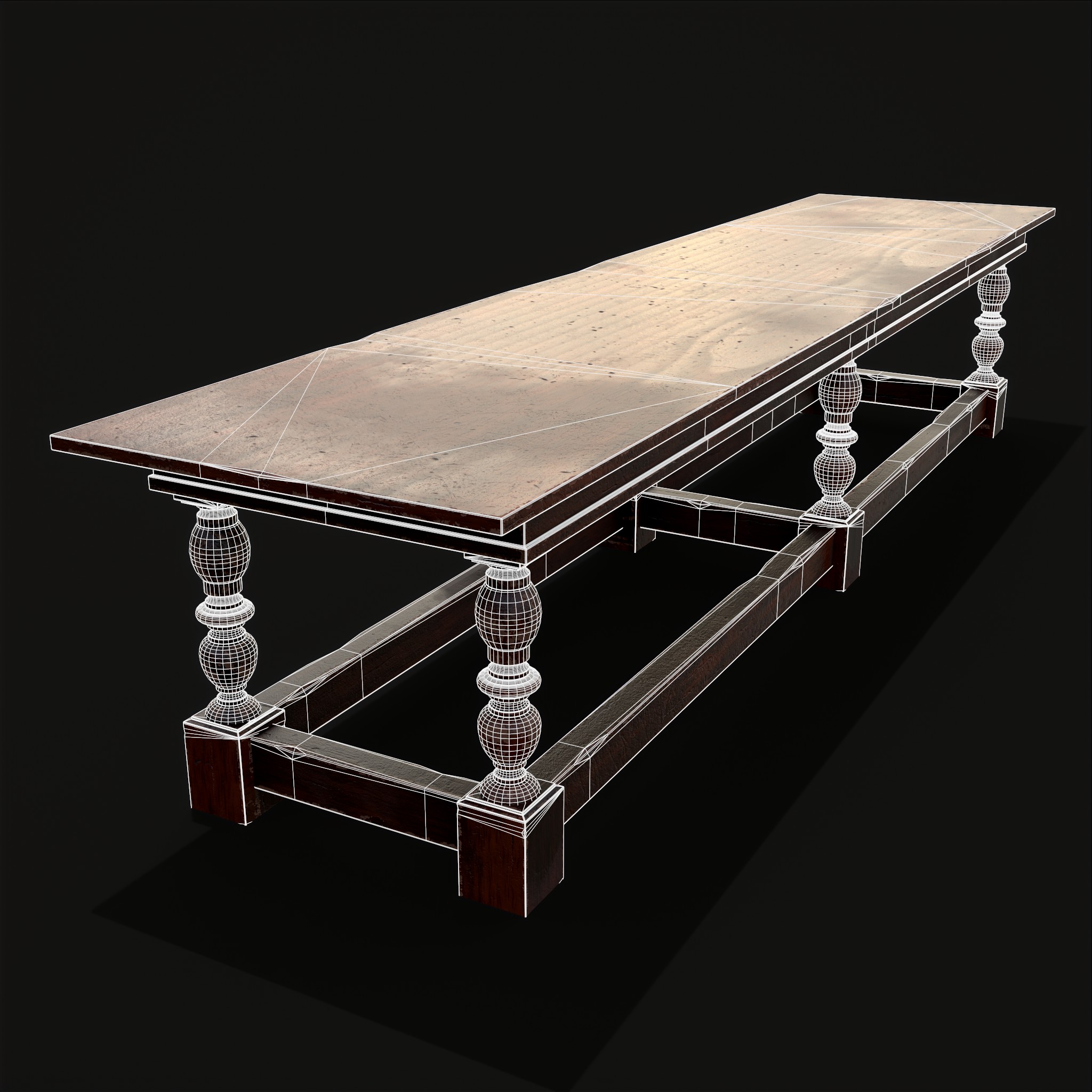Medieval Elegant Long Dining Table - 3D Model by Get Dead Entertainment