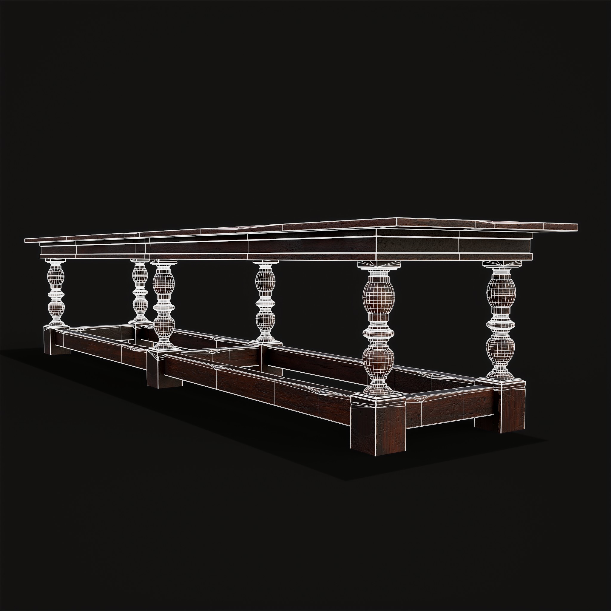 Medieval Elegant Long Dining Table - 3D Model by Get Dead Entertainment