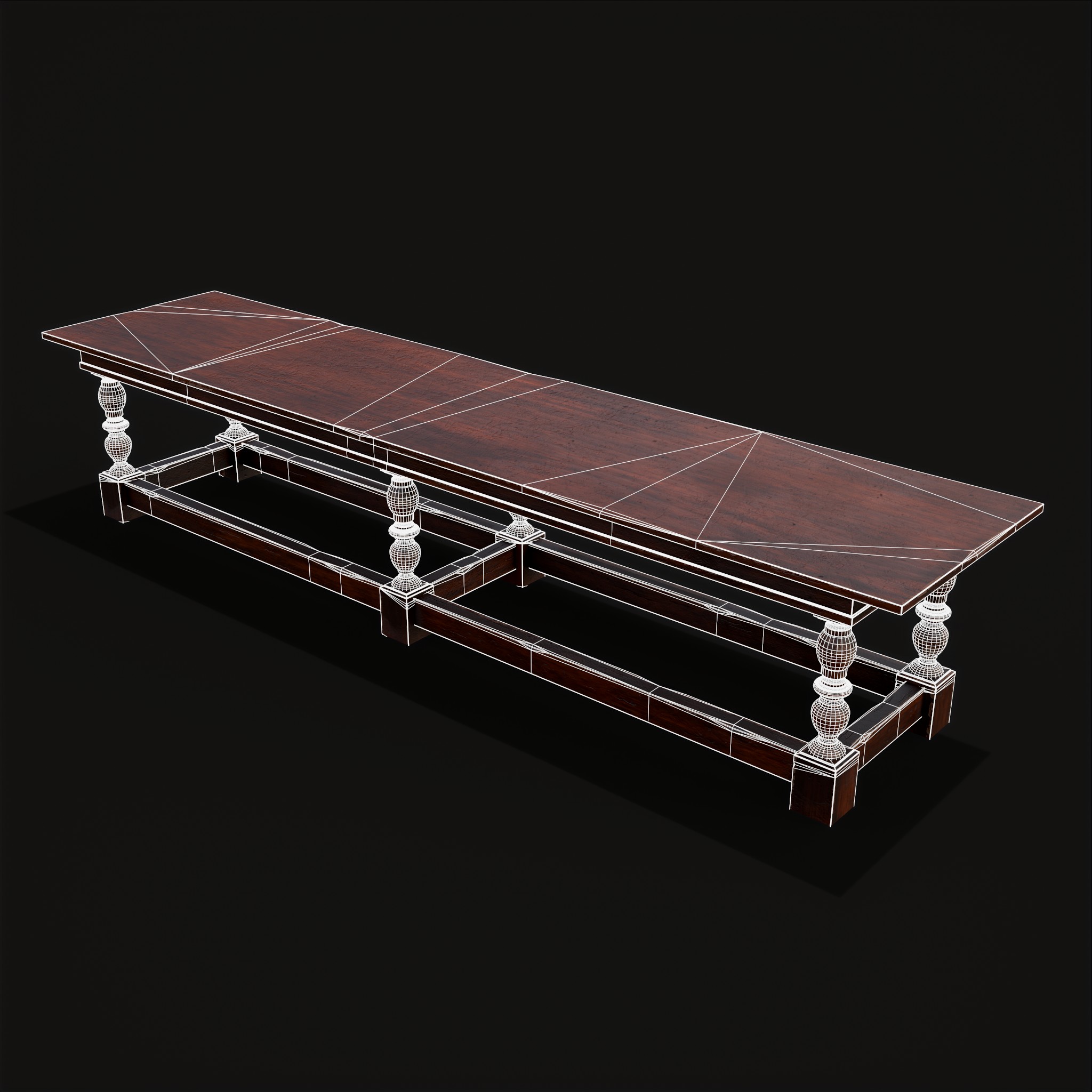 Medieval Elegant Long Dining Table - 3D Model by Get Dead Entertainment