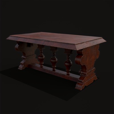 Medieval Elegant Rectangle Table - 3D Model by Get Dead Entertainment