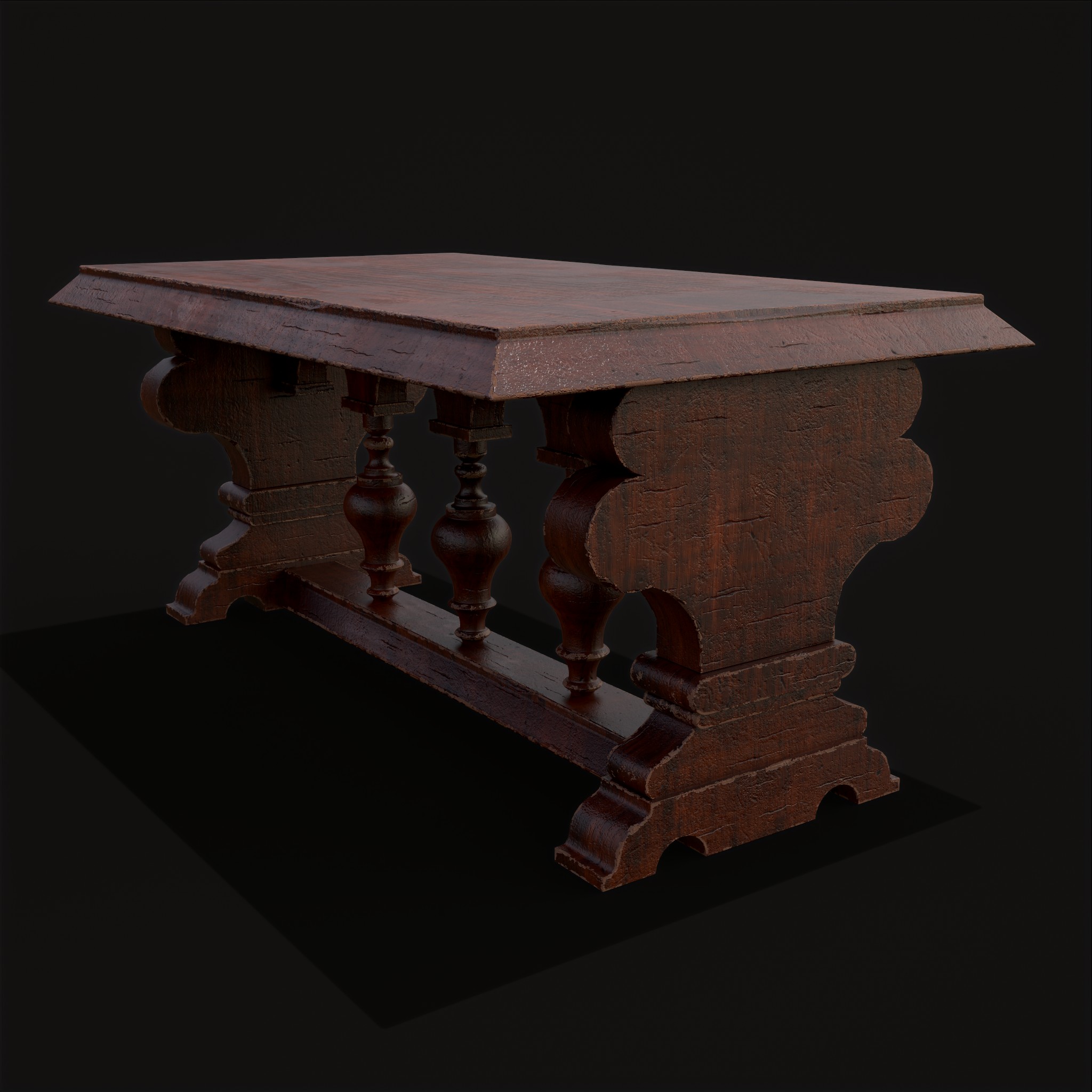 Medieval Elegant Rectangle Table - 3D Model by Get Dead Entertainment
